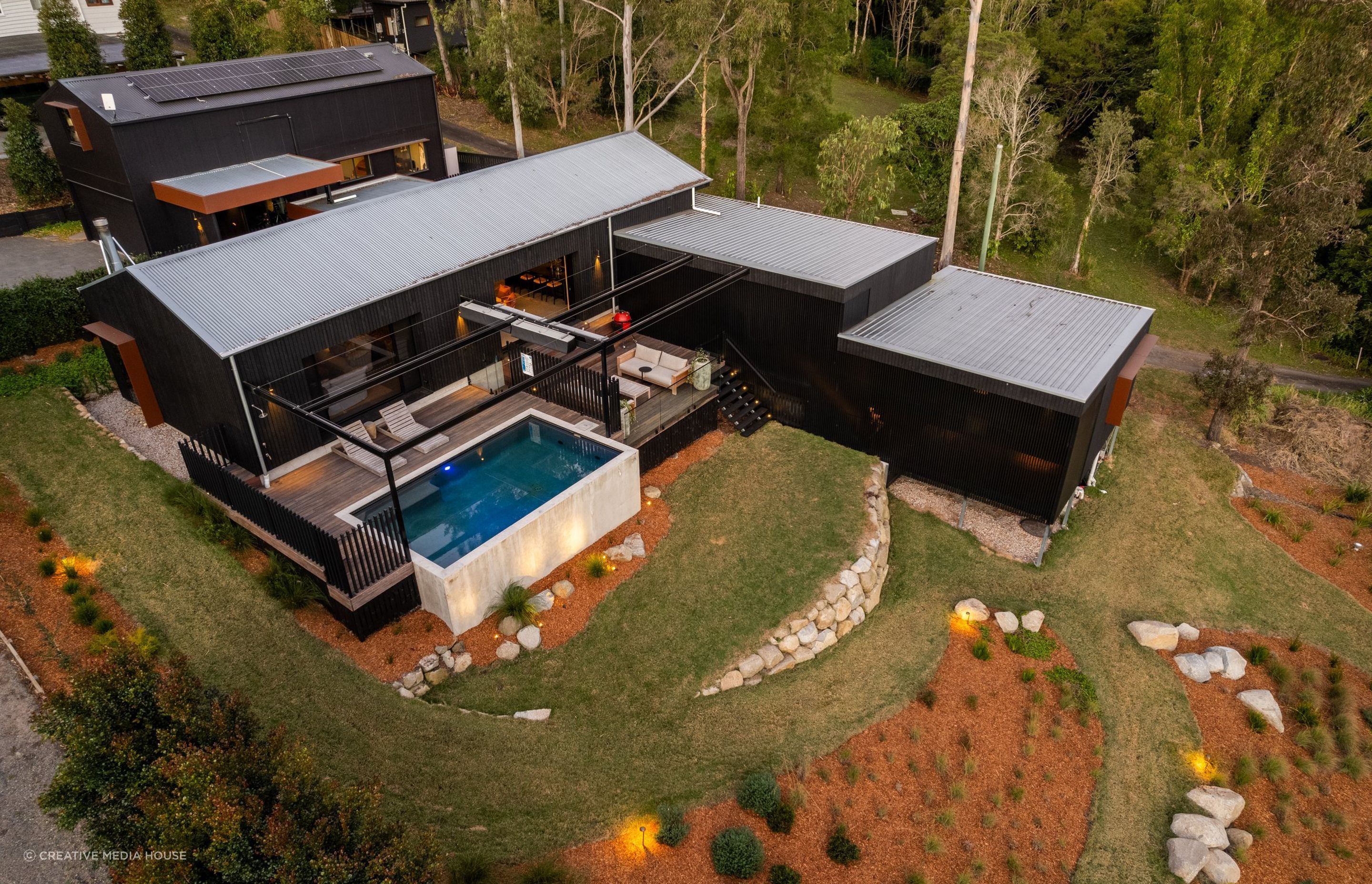 Design Meets Craftsmanship: Bespoke Sun Hoods Elevate Eumundi Home.