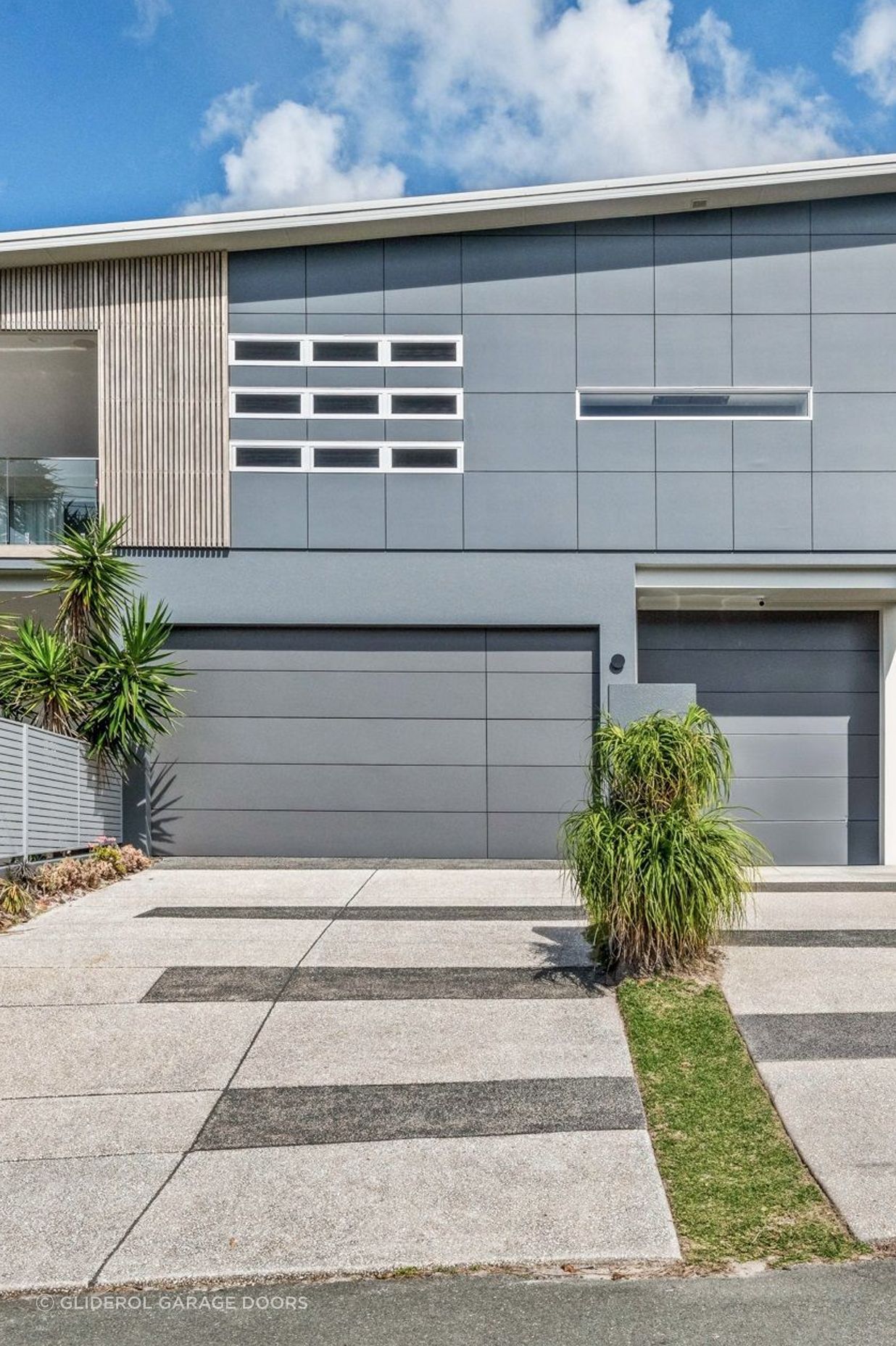 Custom garage doors to match the high-end brief