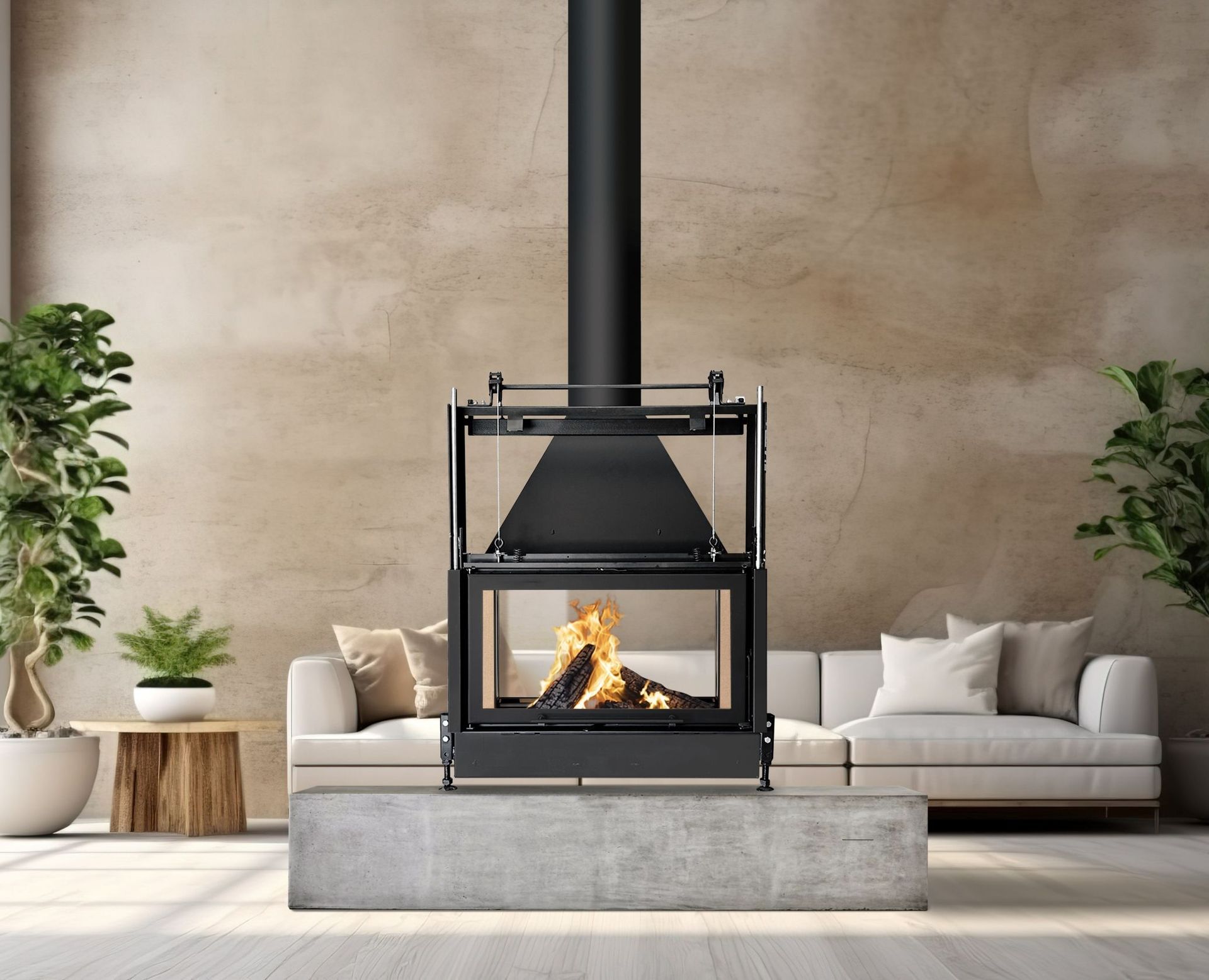 contemporary wood burning fires