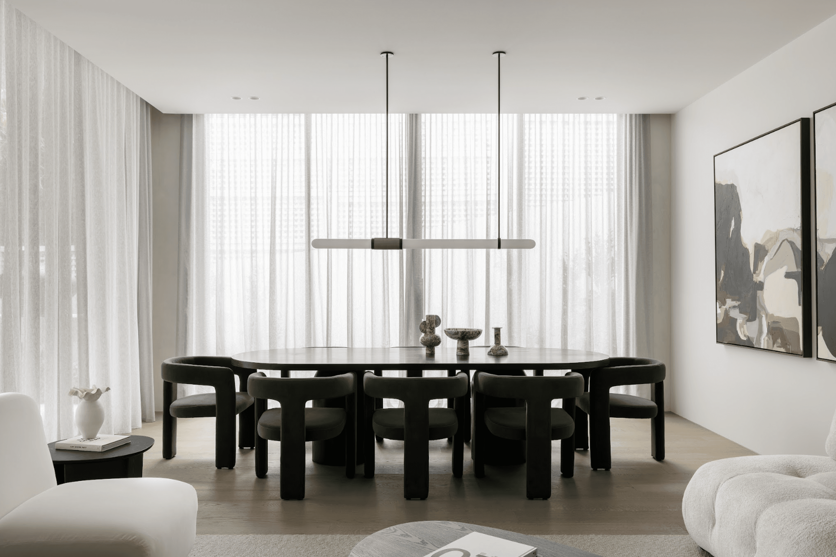 A house of unique curves, lights and shadows in upmarket Toorak