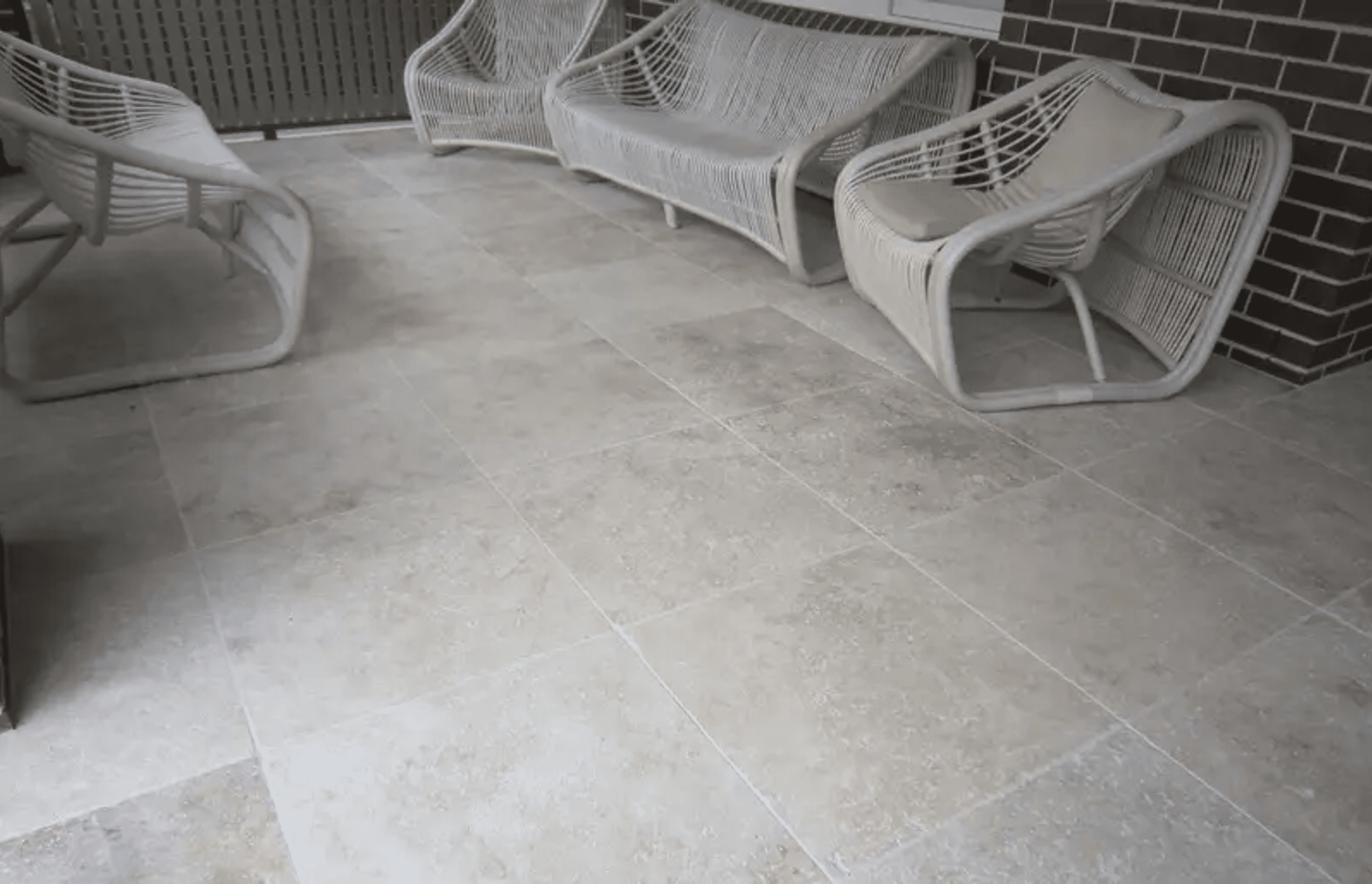 Filling the holes in tumbled travertine