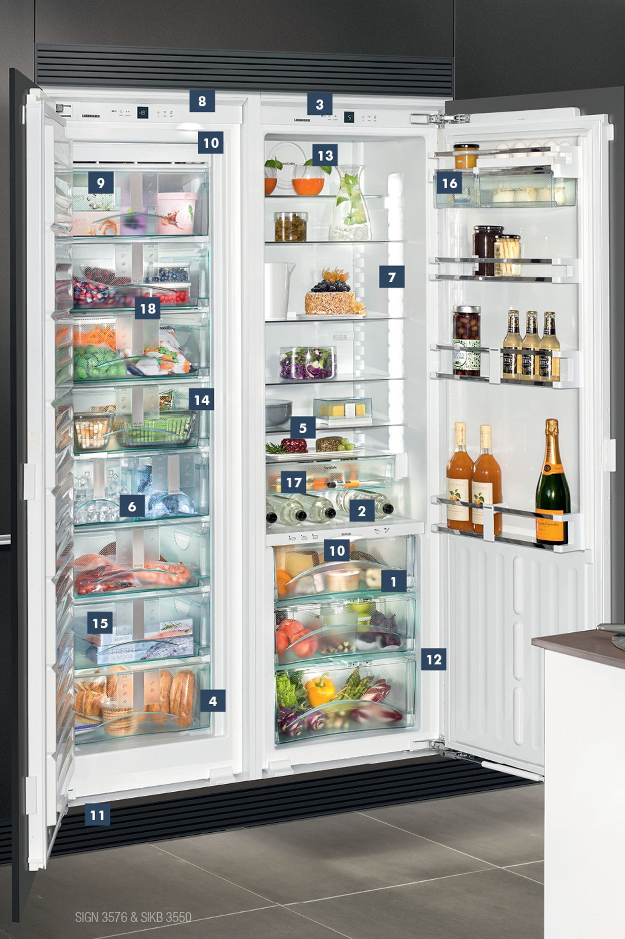20 key features of Liebherr integrated refrigeration