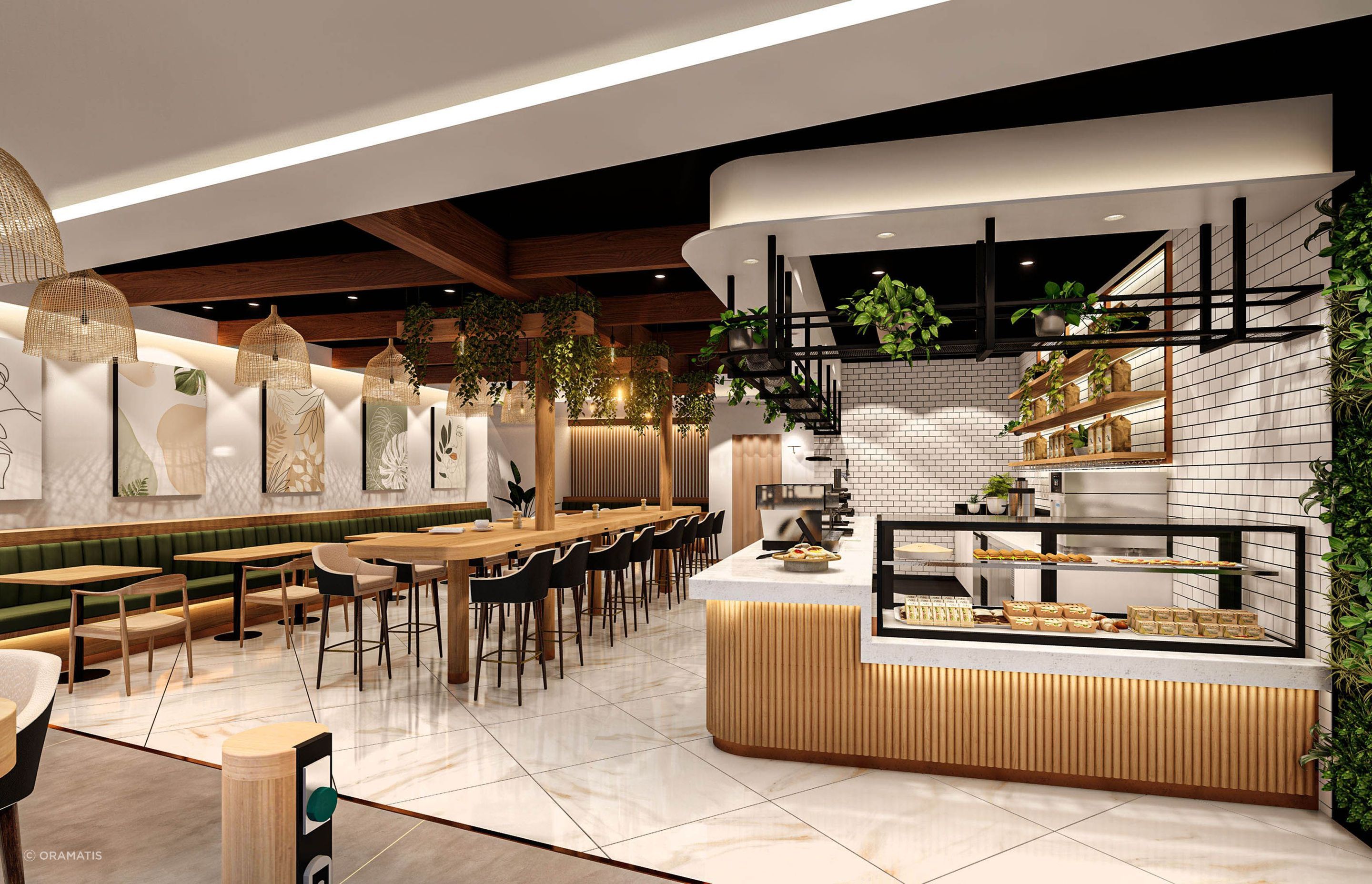 This bright, relaxed, open-plan cafe prioritises natural, quality materials