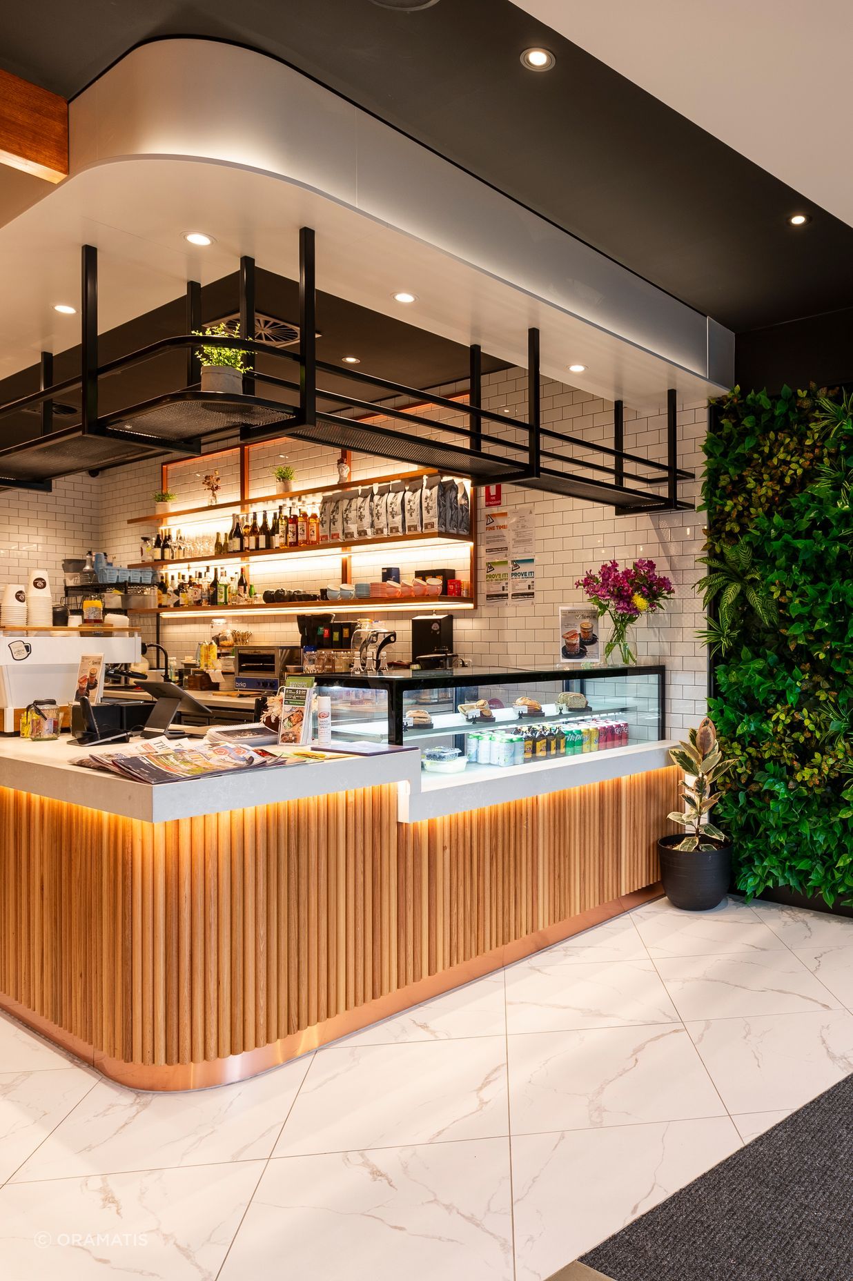 This bright, relaxed, open-plan cafe prioritises natural, quality materials