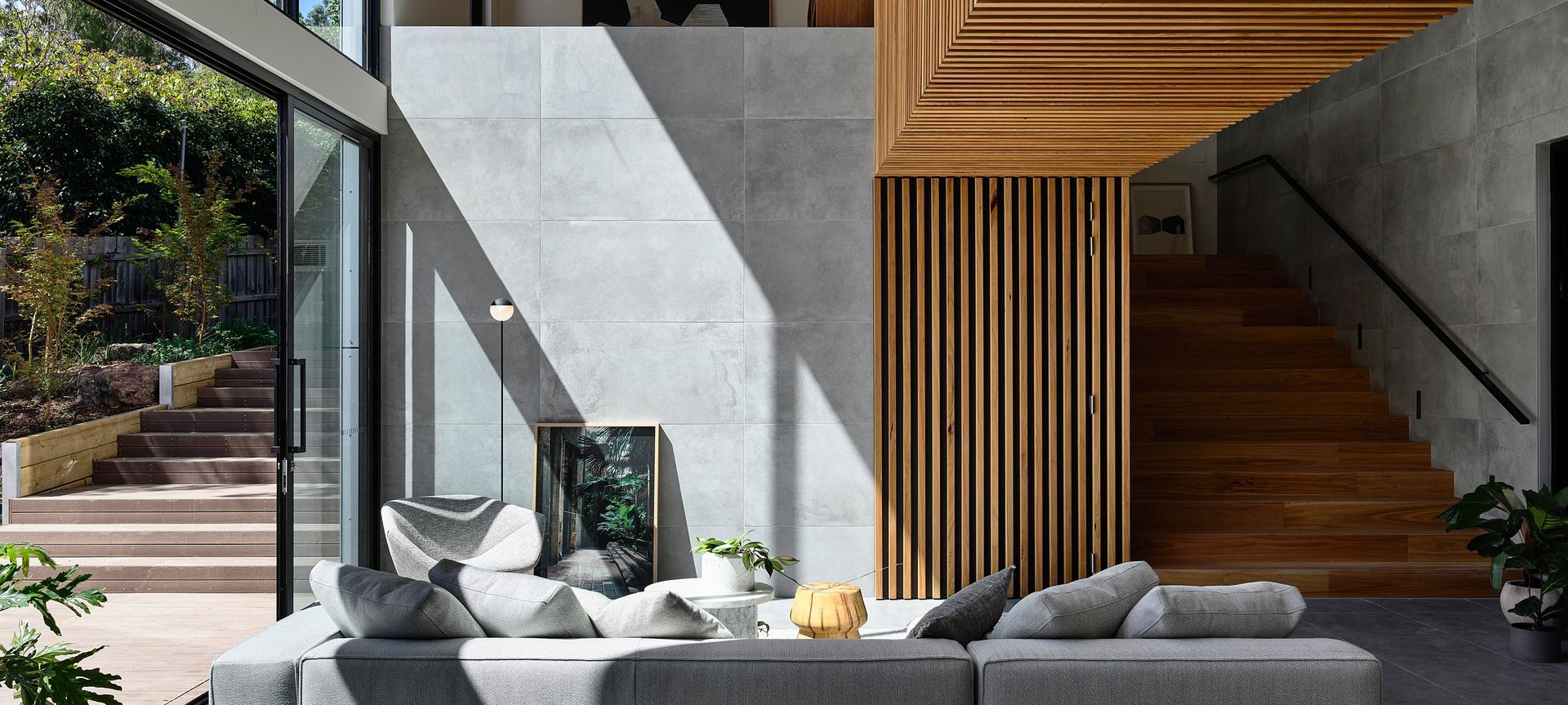 This multi-generational home impresses with its dramatic form