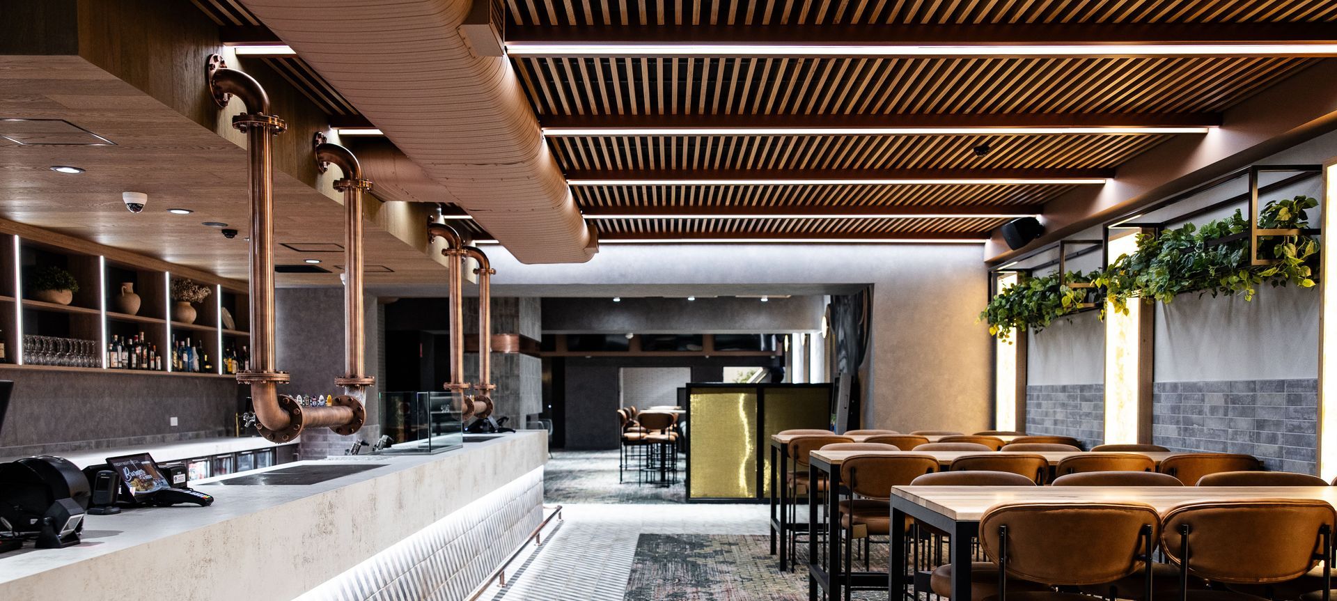 Car park turns sports bar with acoustic panel Australia Screenwood