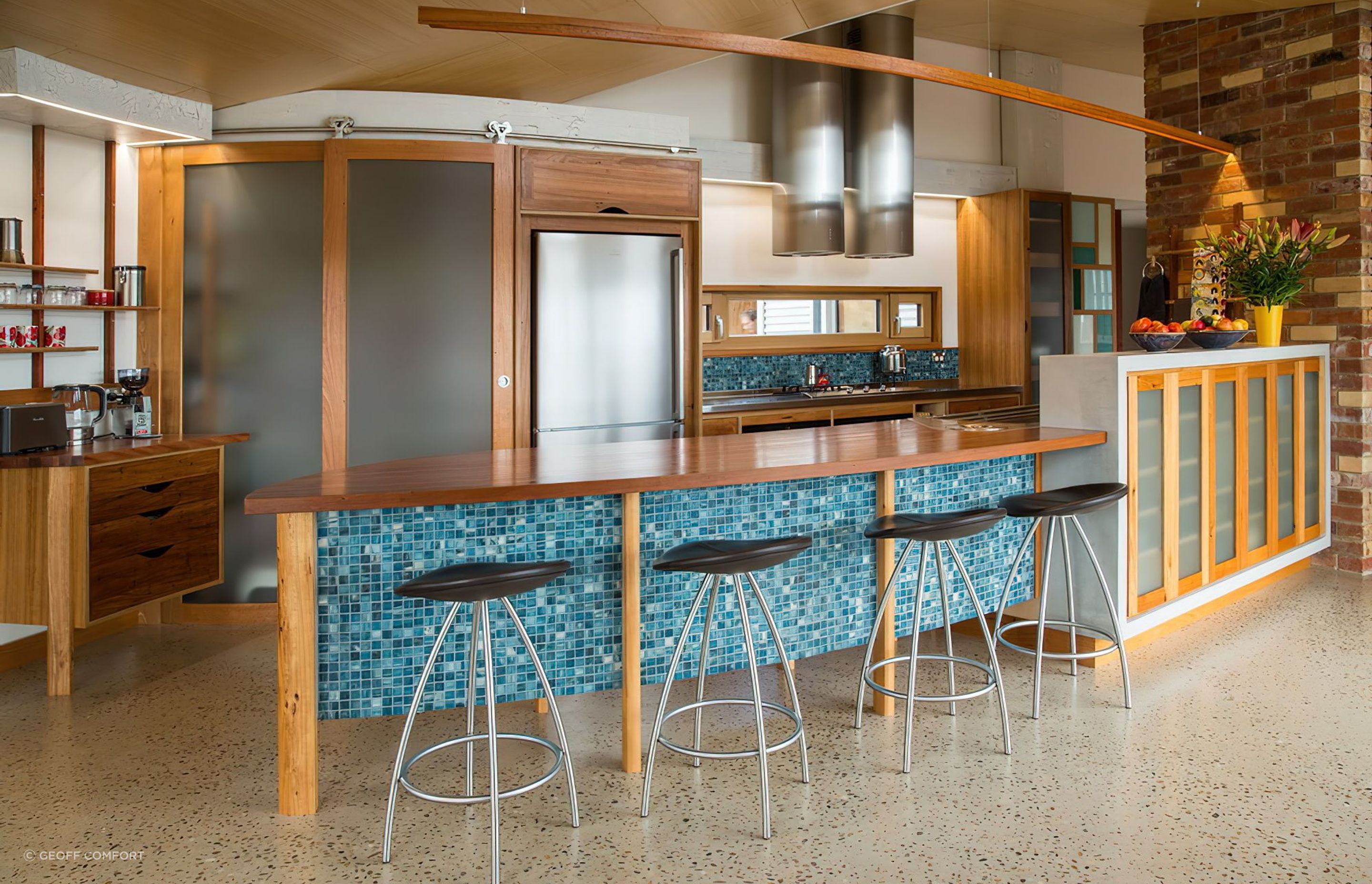 Curved Recycled Timber Kitchen by Select Custom Joinery | ArchiPro AU