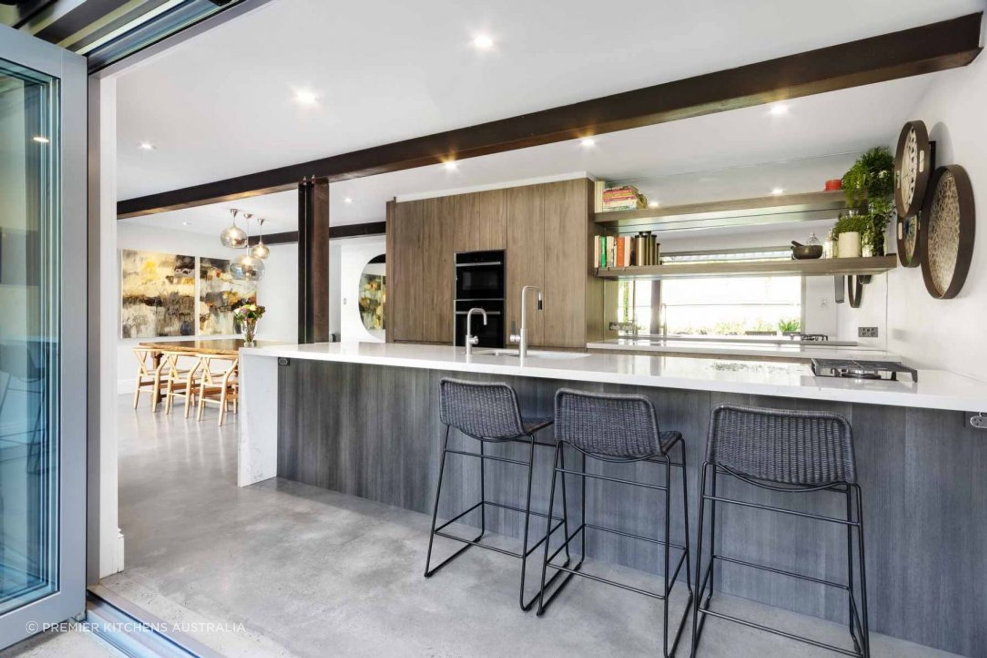 Rustic Timber Grain Kitchen Design by Premier Kitchens Australia ...