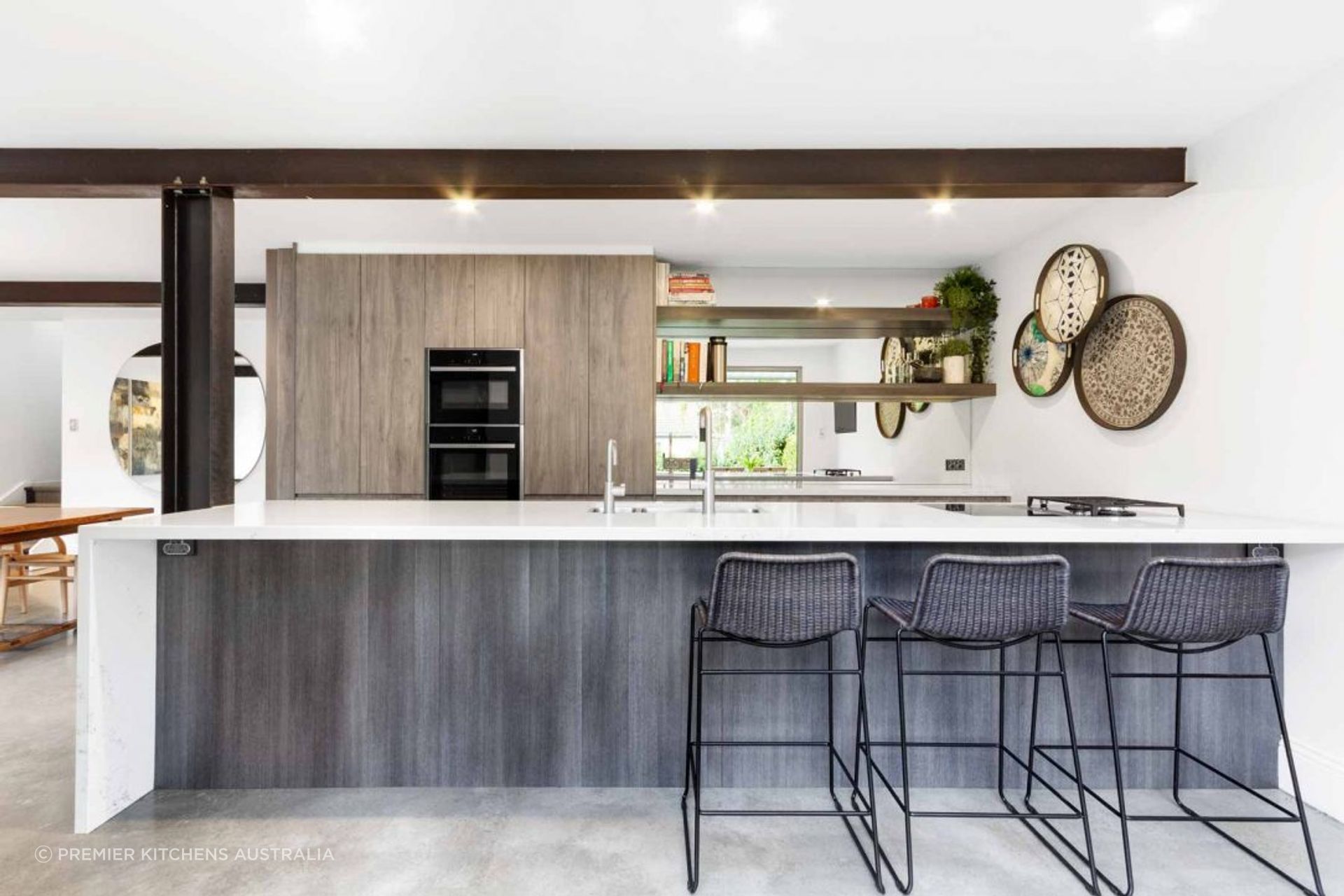 Rustic Timber Grain Kitchen Design by Premier Kitchens Australia ...