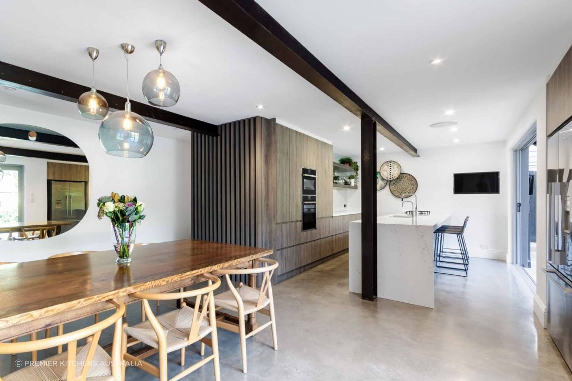 Rustic Timber Grain Kitchen Design by Premier Kitchens Australia ...