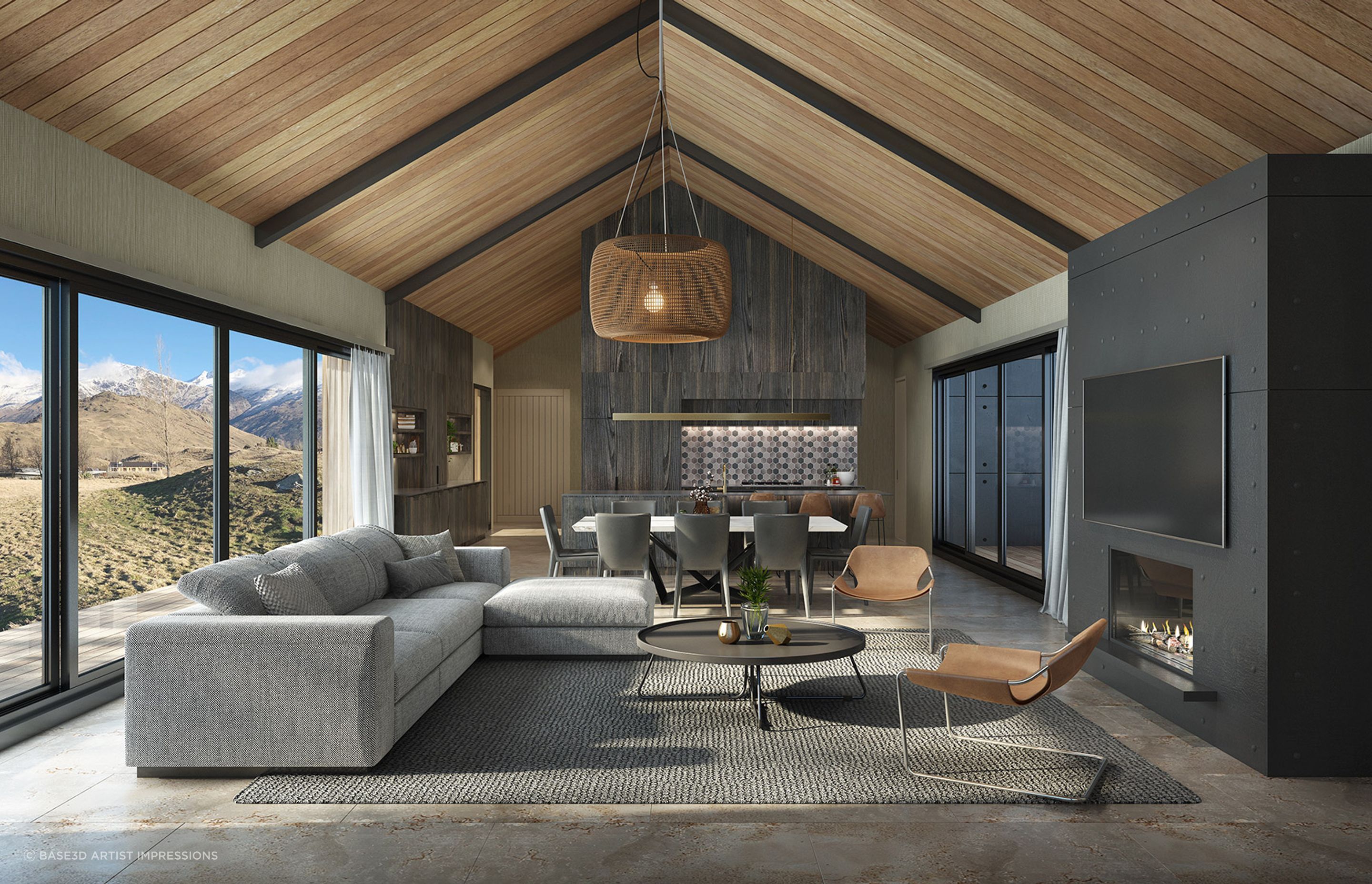 Kitchen/Living/Dining by BASE3D Artist Impressions | ArchiPro AU