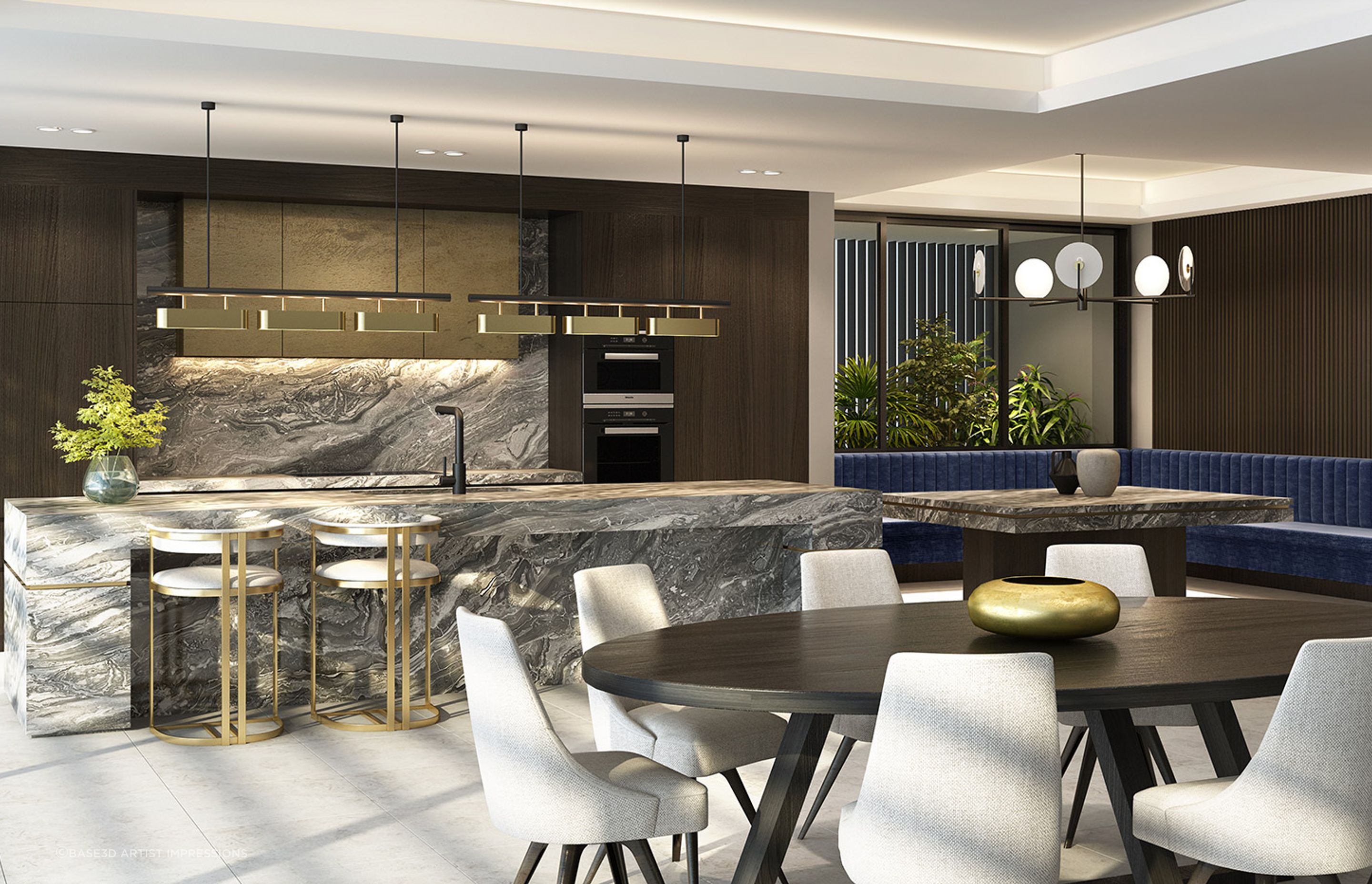Kitchen/Living/Dining by BASE3D Artist Impressions | ArchiPro AU