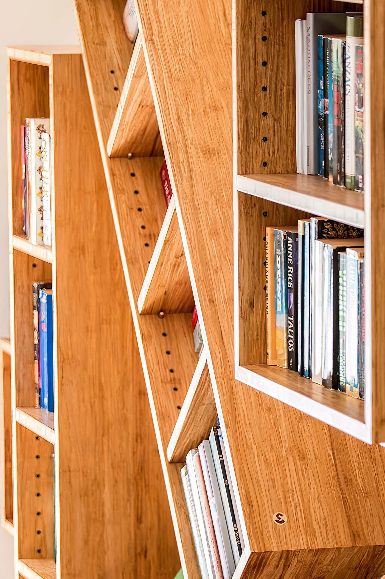 Quirky Bamboo Bookshelves by Select Custom Joinery | ArchiPro AU