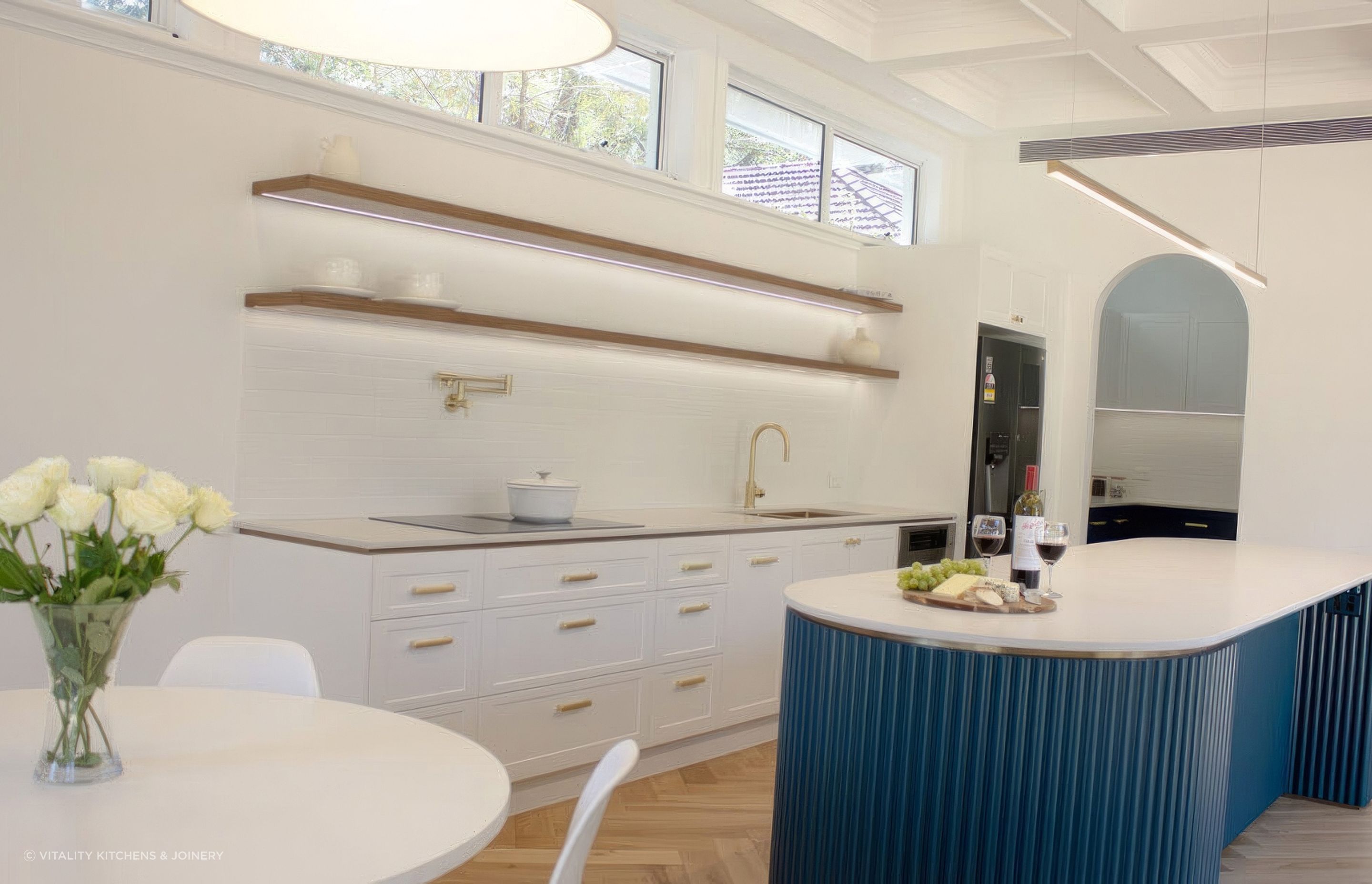 Curved Reeded Kitchen - Warrawee by Vitality Kitchens & Joinery ...