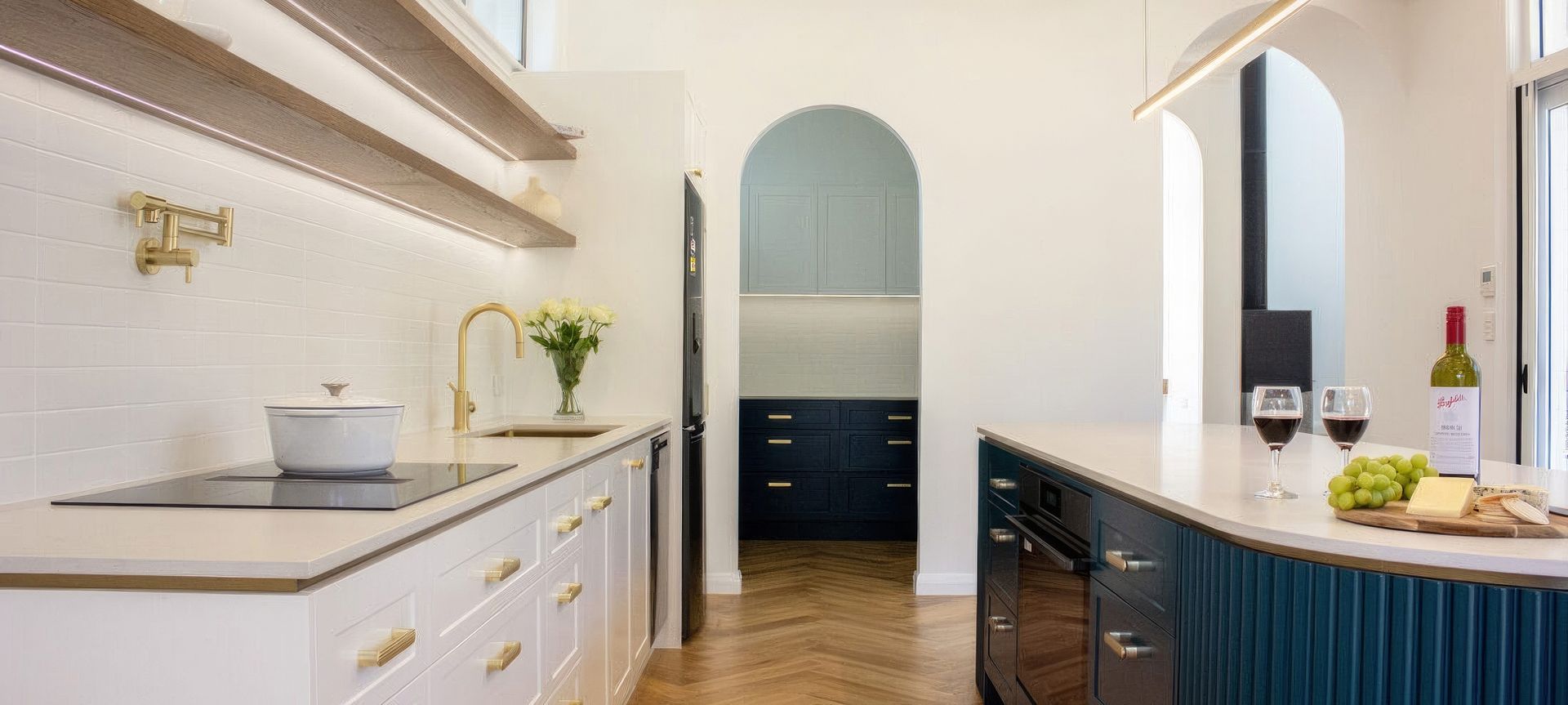 Curved Reeded Kitchen - Warrawee by Vitality Kitchens & Joinery ...