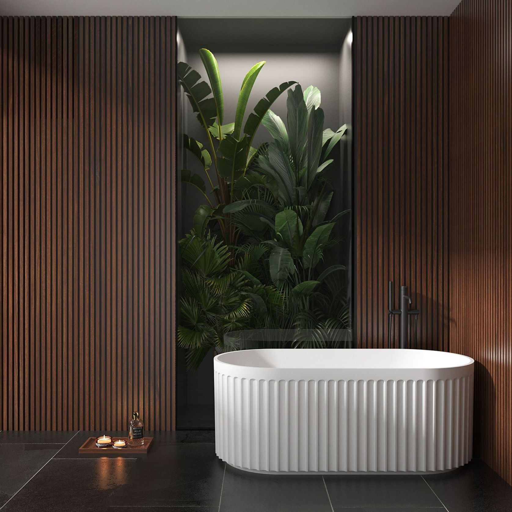 Freestanding Fluted Bathtub 1700mm | ArchiPro AU