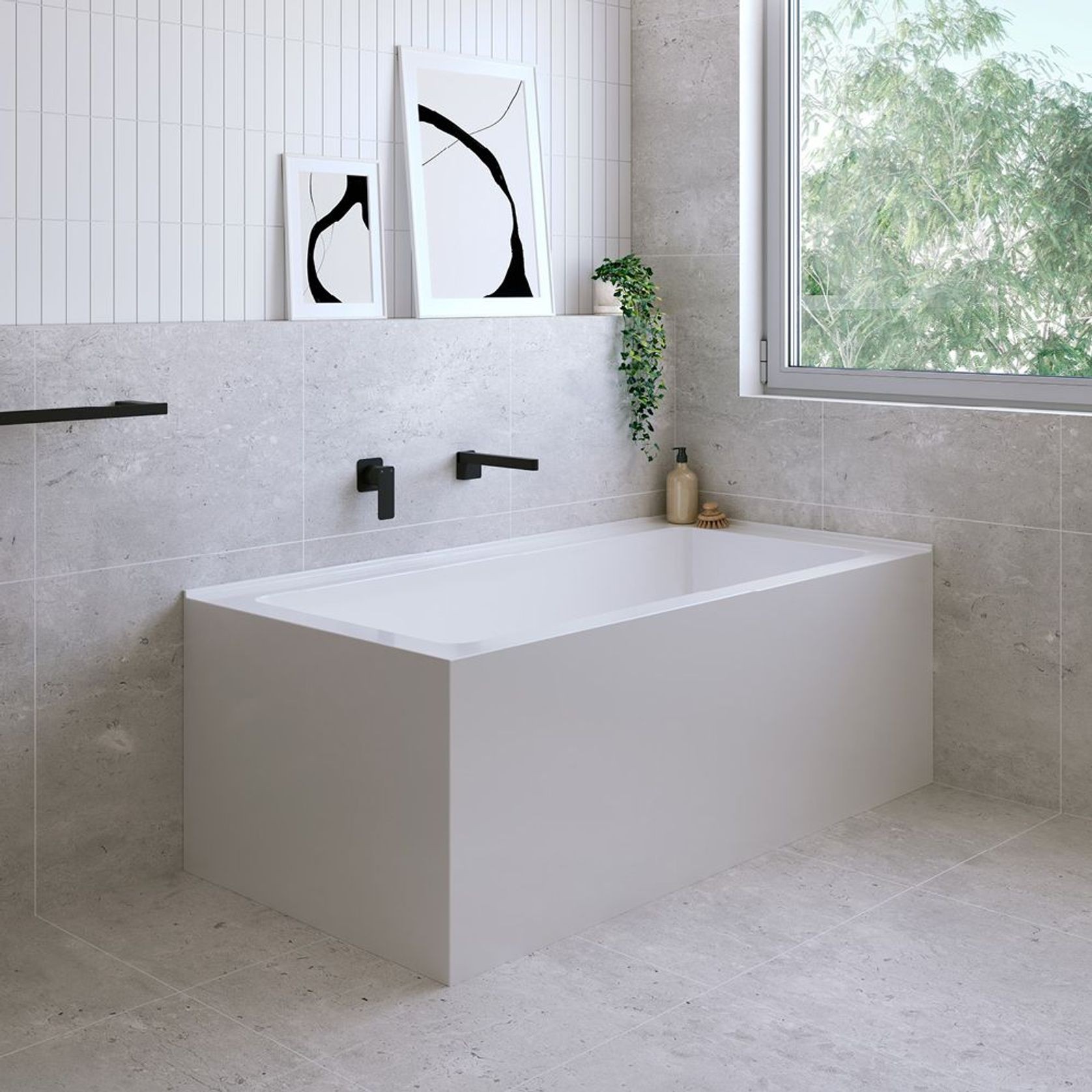 Sentor Acrylic Corner Bath with Overflow | ArchiPro AU
