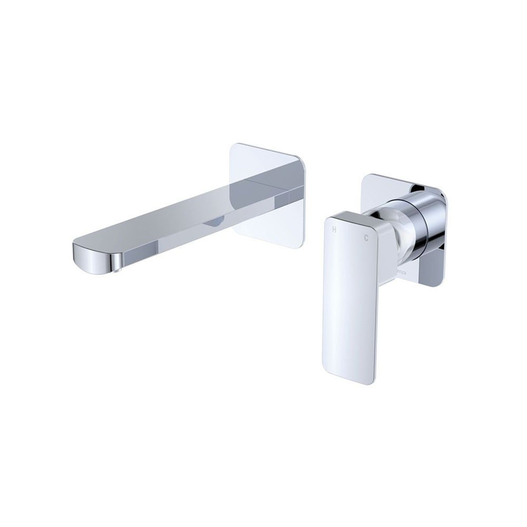 Tono Basin/Bath Wall Mixer Set, Square Plates | ArchiPro AU