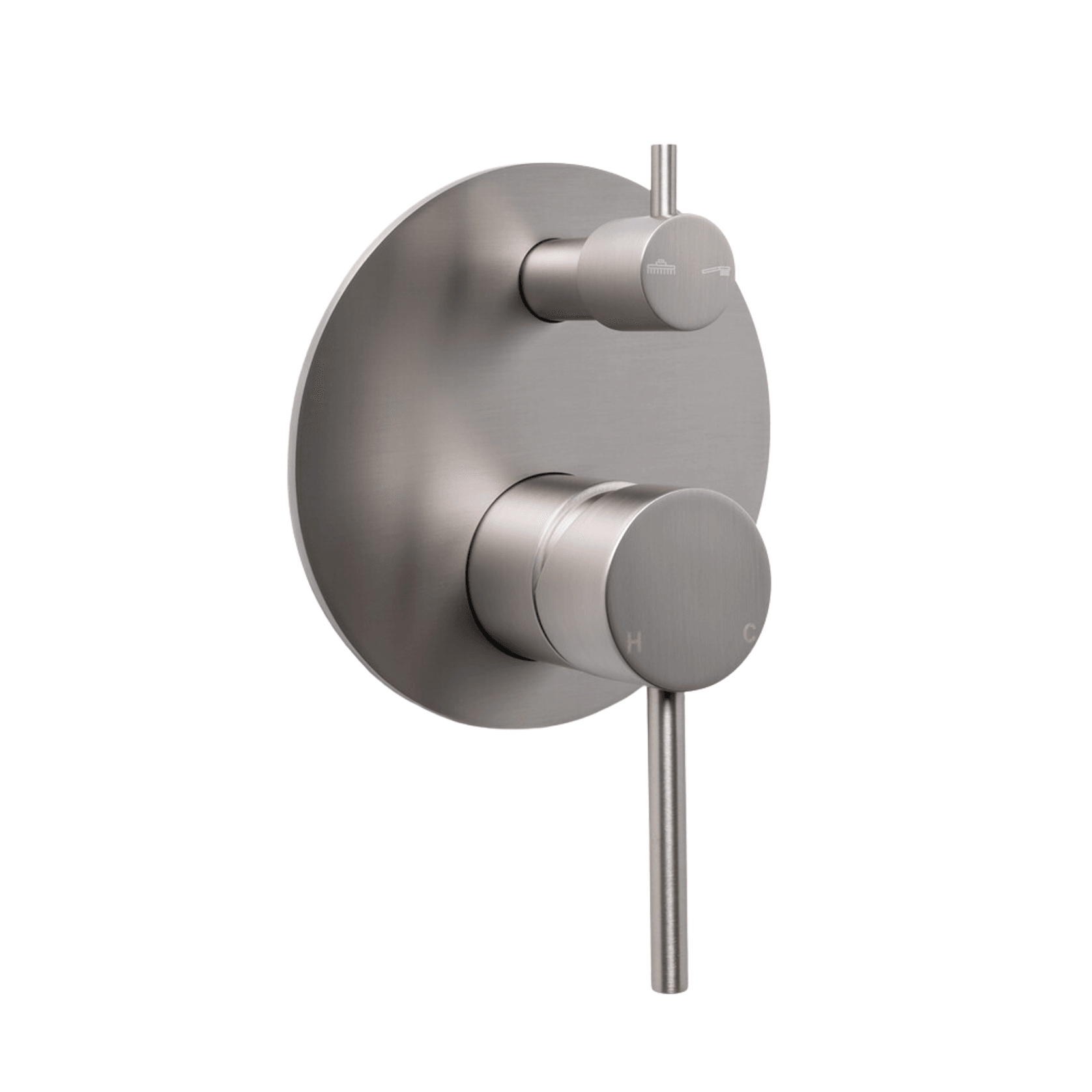 Mira Brushed Nickel Wall Mixer Divertor Plate | ArchiPro AU
