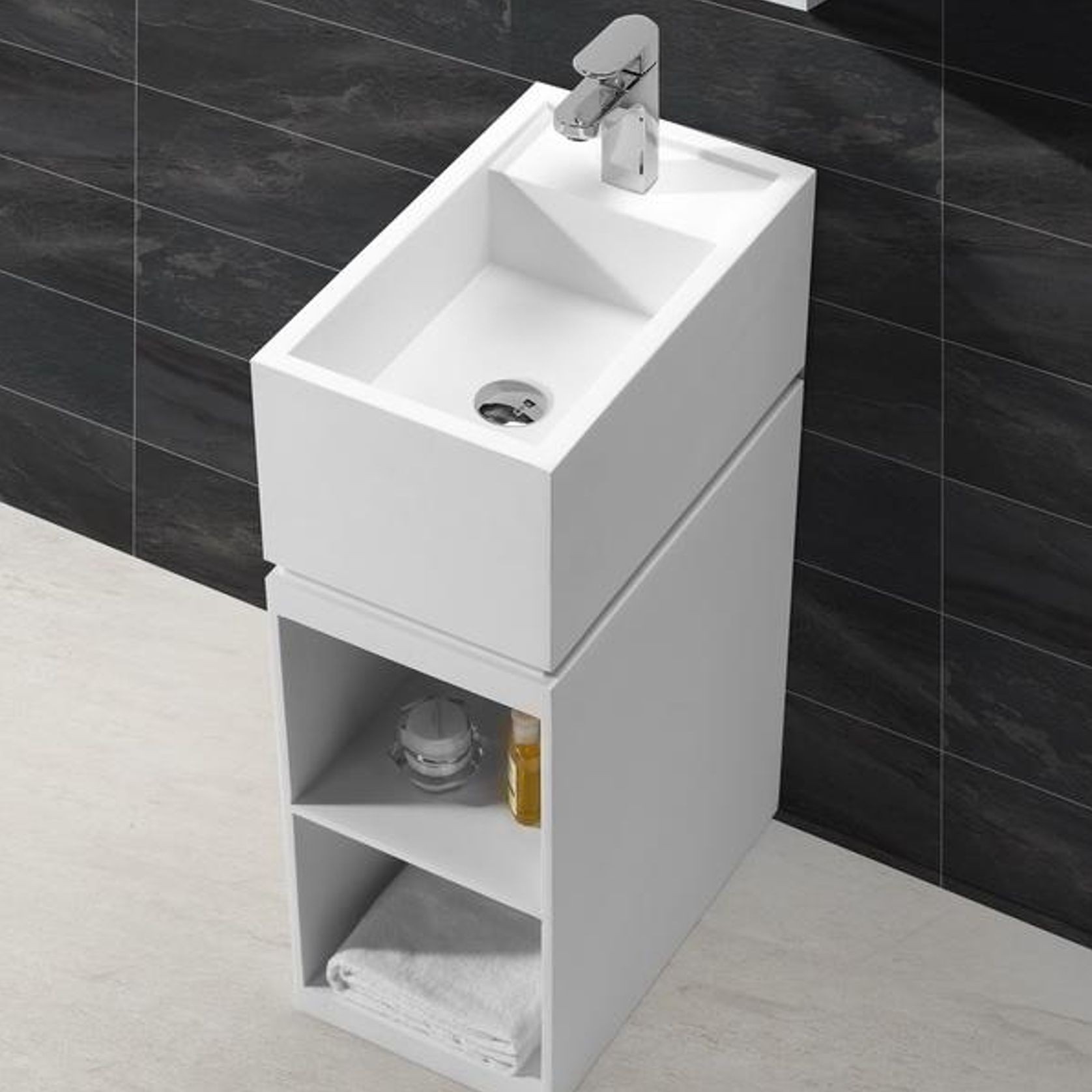 B1585 Freestanding Stone Basin Unit | ArchiPro AU