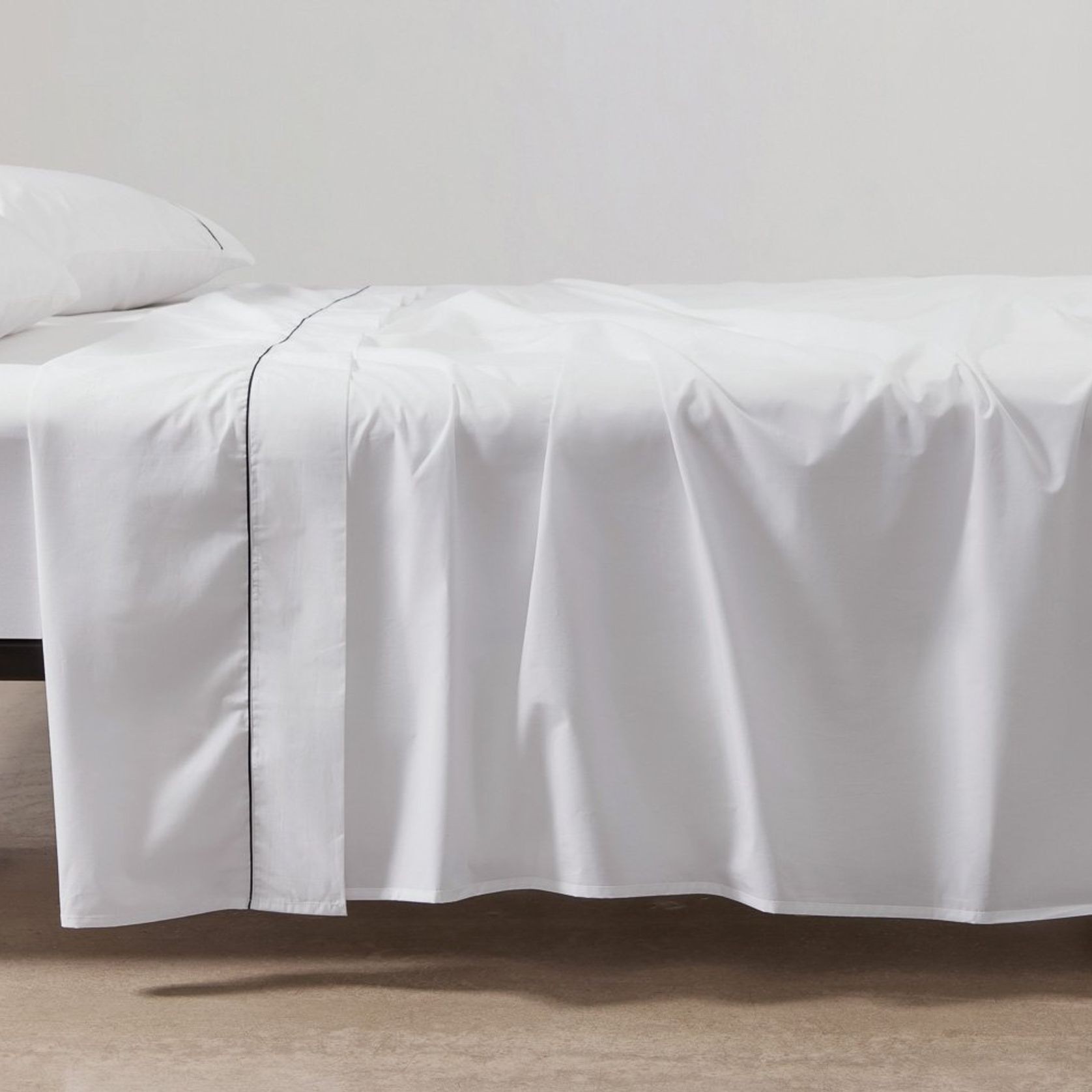 Cotton Percale Flat Sheets with Piping | ArchiPro AU