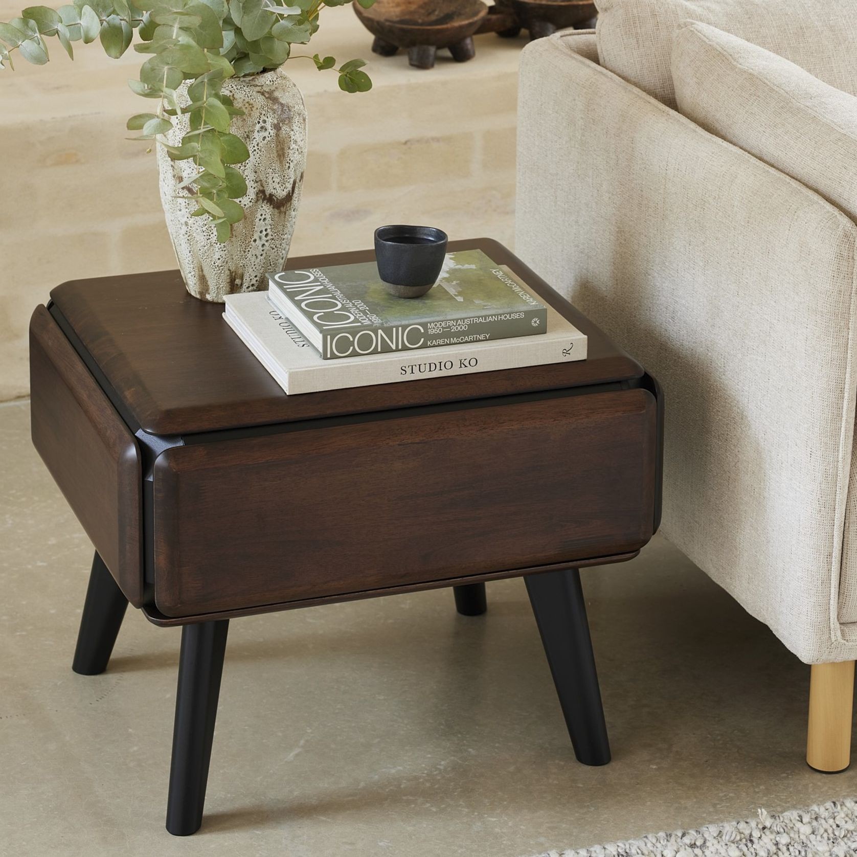 Casa Hardwood Side Table | Arabica Walnut | ArchiPro AU