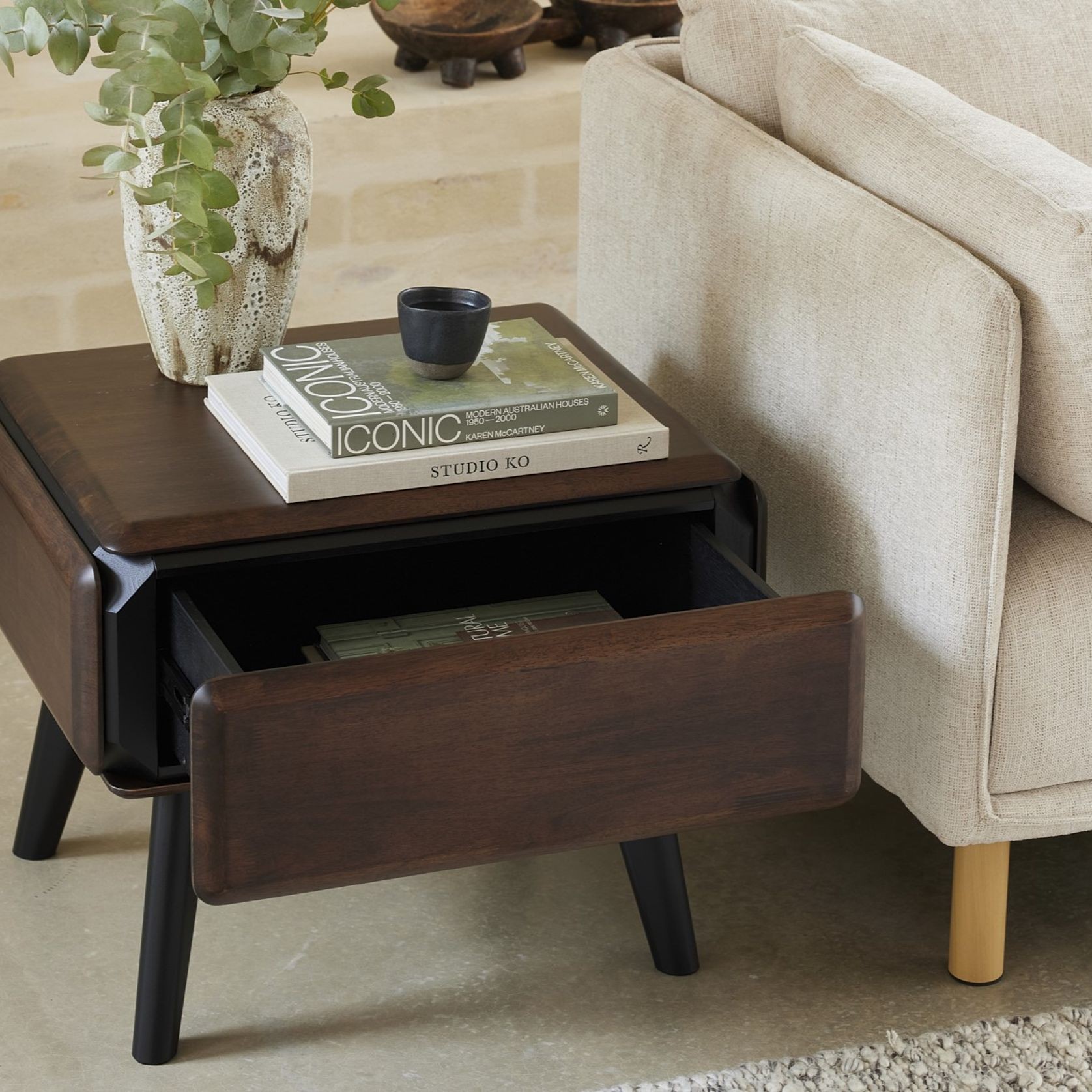 Casa Hardwood Side Table | Arabica Walnut | ArchiPro AU