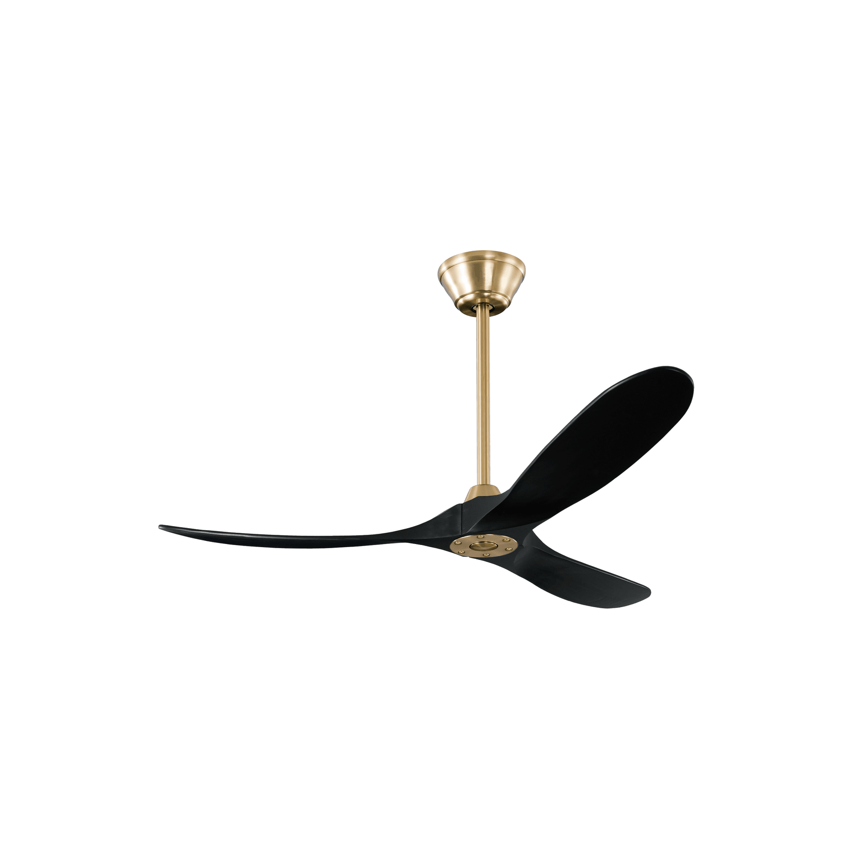 Milano Ceiling Fan Slider Burnished Brass Black Blade | ArchiPro AU