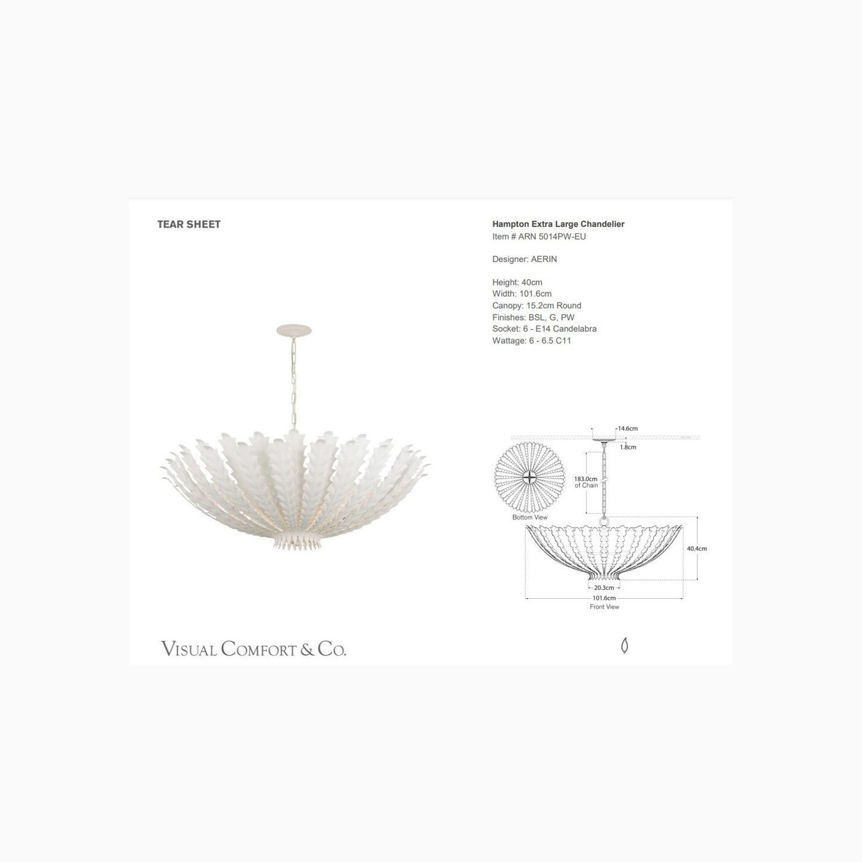 Visual Comfort AERIN Hampton Chandelier | ArchiPro AU