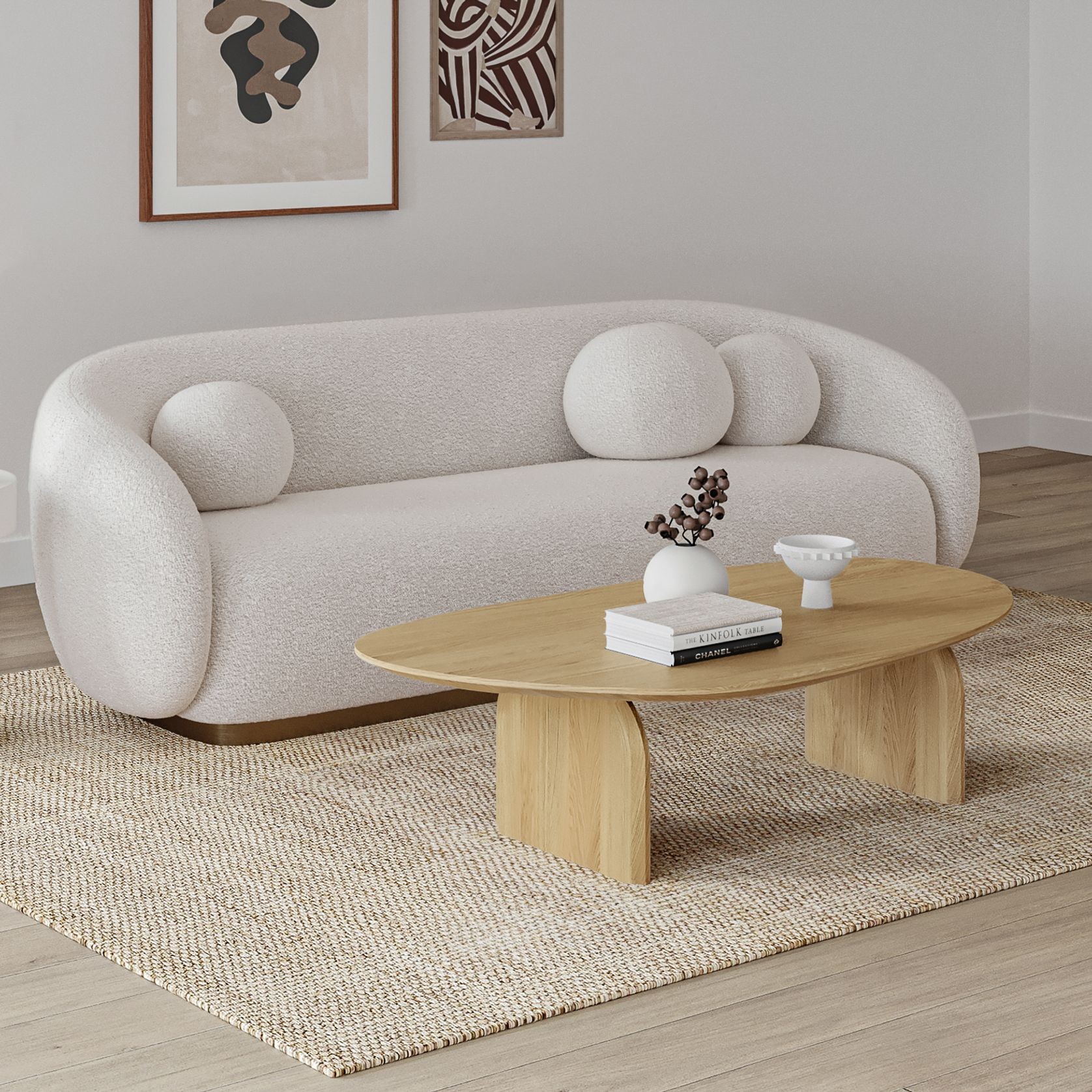 Arco 130cm Oval Oak Coffee Table | Natural | ArchiPro AU