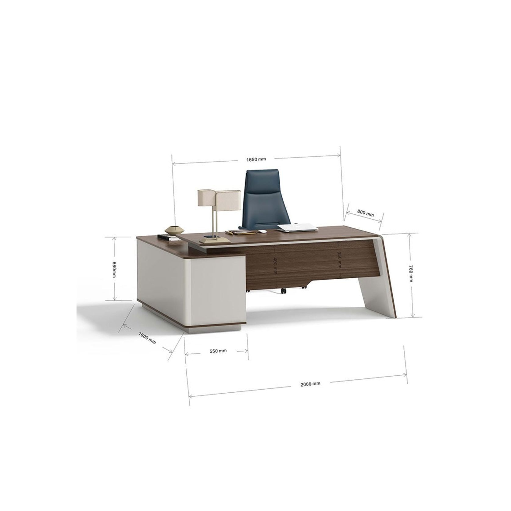 ANDERS Executive Desk Reversible Return 2.0M - Australian Gold Oak ...