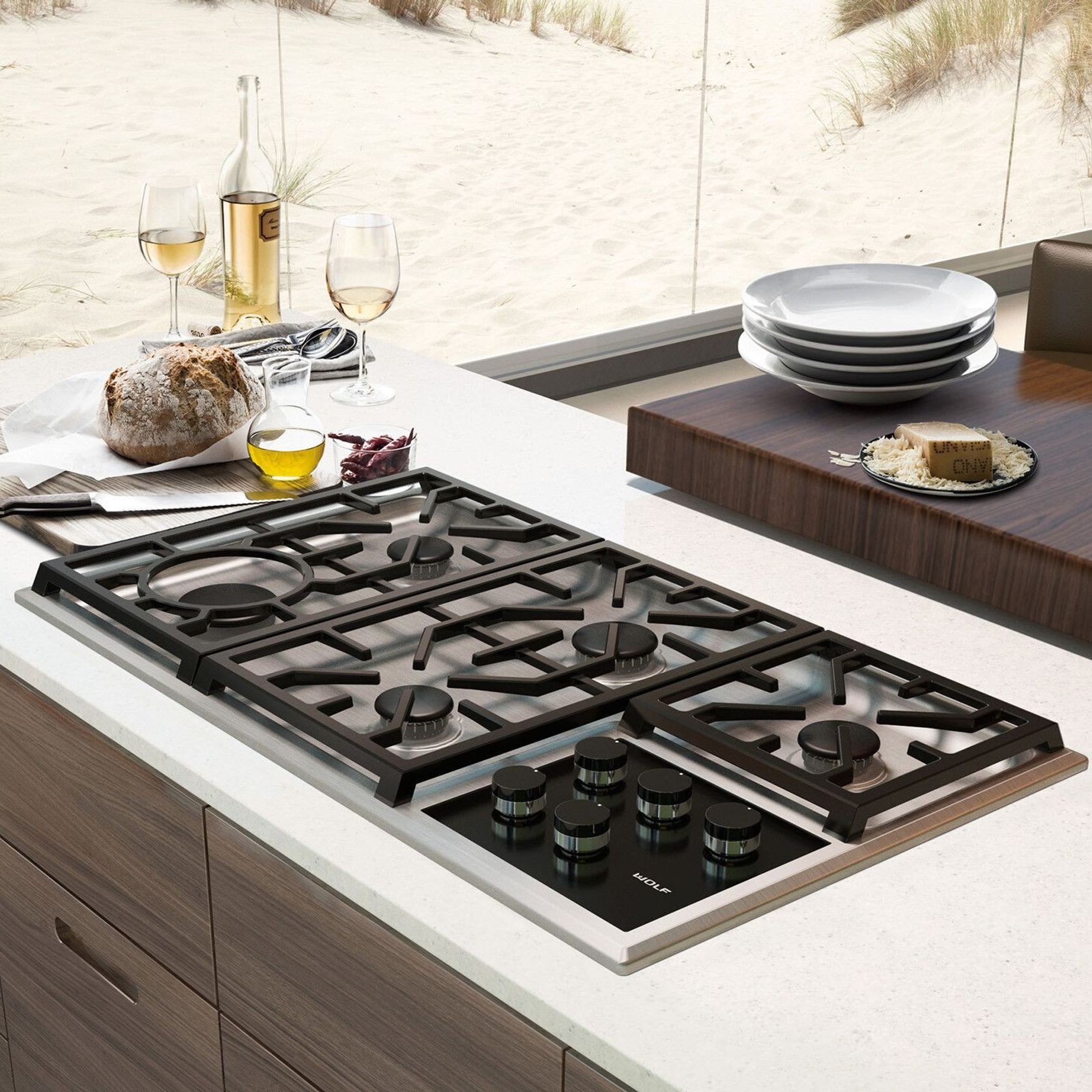 Wolf Transitional Gas Cooktop 91cm ICBCG365TS | ArchiPro AU