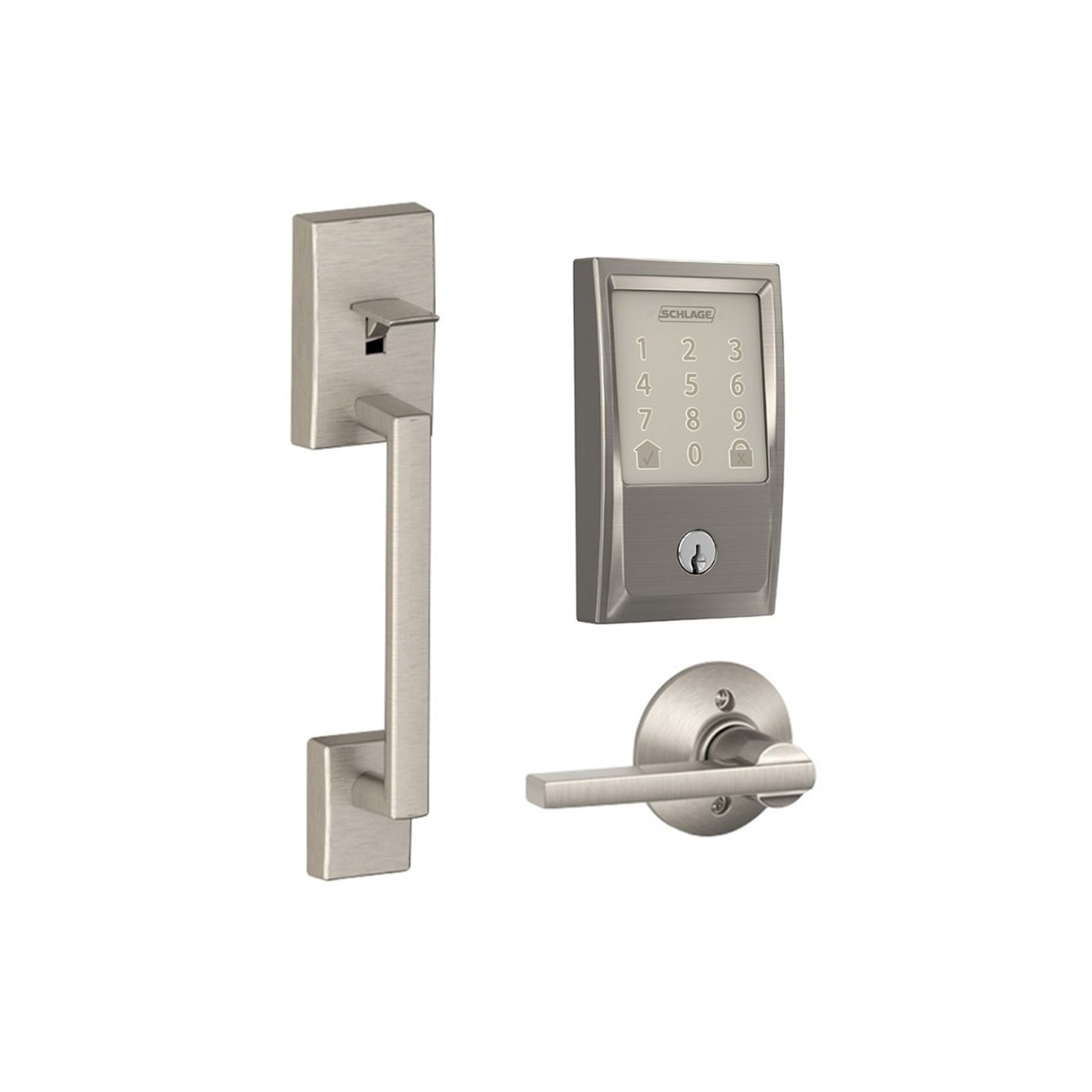 Schlage Encode Smart Deadbolt & Handle Set Satin Nickel | ArchiPro AU