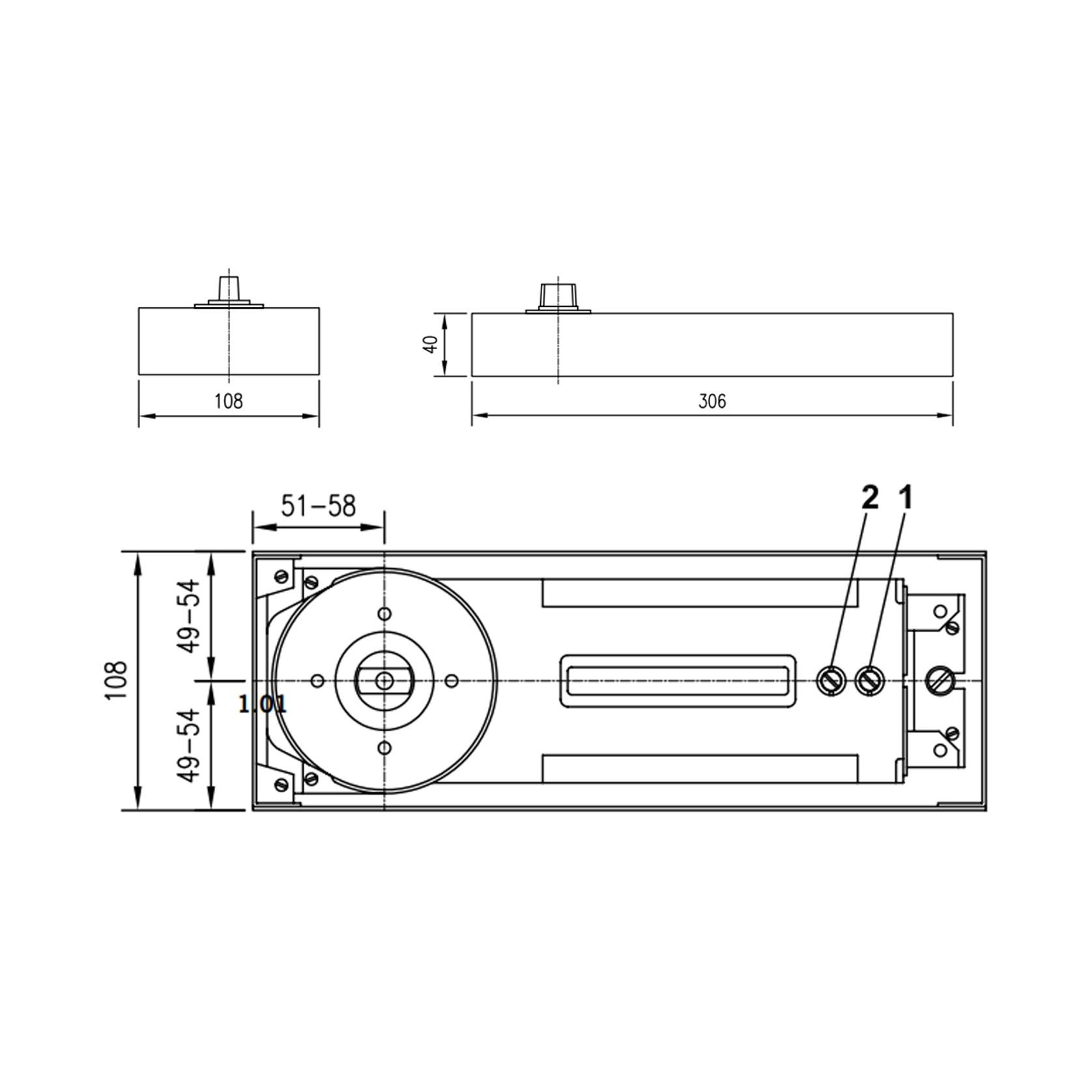 Dorma BTS84 EN4 Floor Spring Body with Hold Open 90 Degrees 81200002 ...