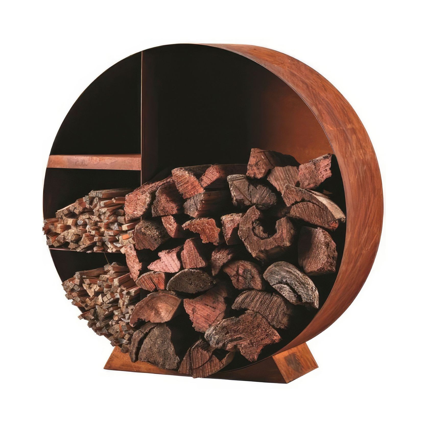 1000 Corten Wood Stacker Round | ArchiPro AU