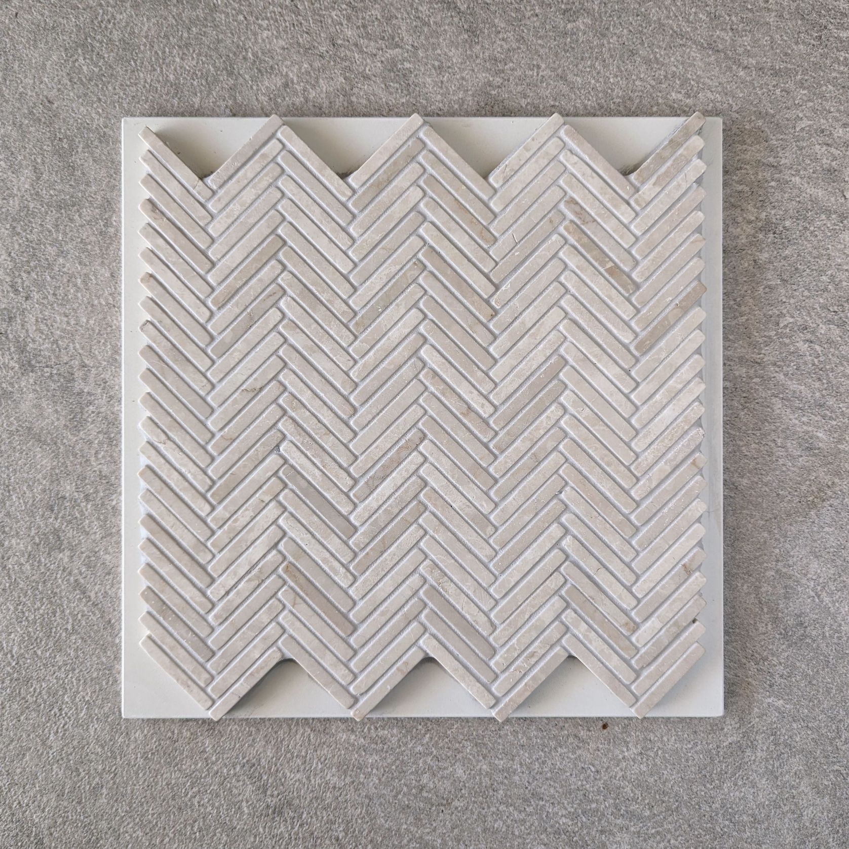 Herringbone Weave Mosaic - Vanilla Limestone | ArchiPro AU