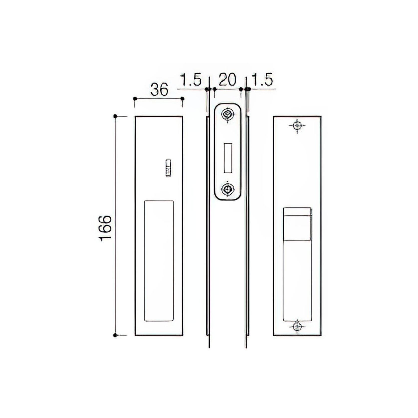 Kawajun KV-07 Recessed Door Pull with Privacy Lock | ArchiPro AU