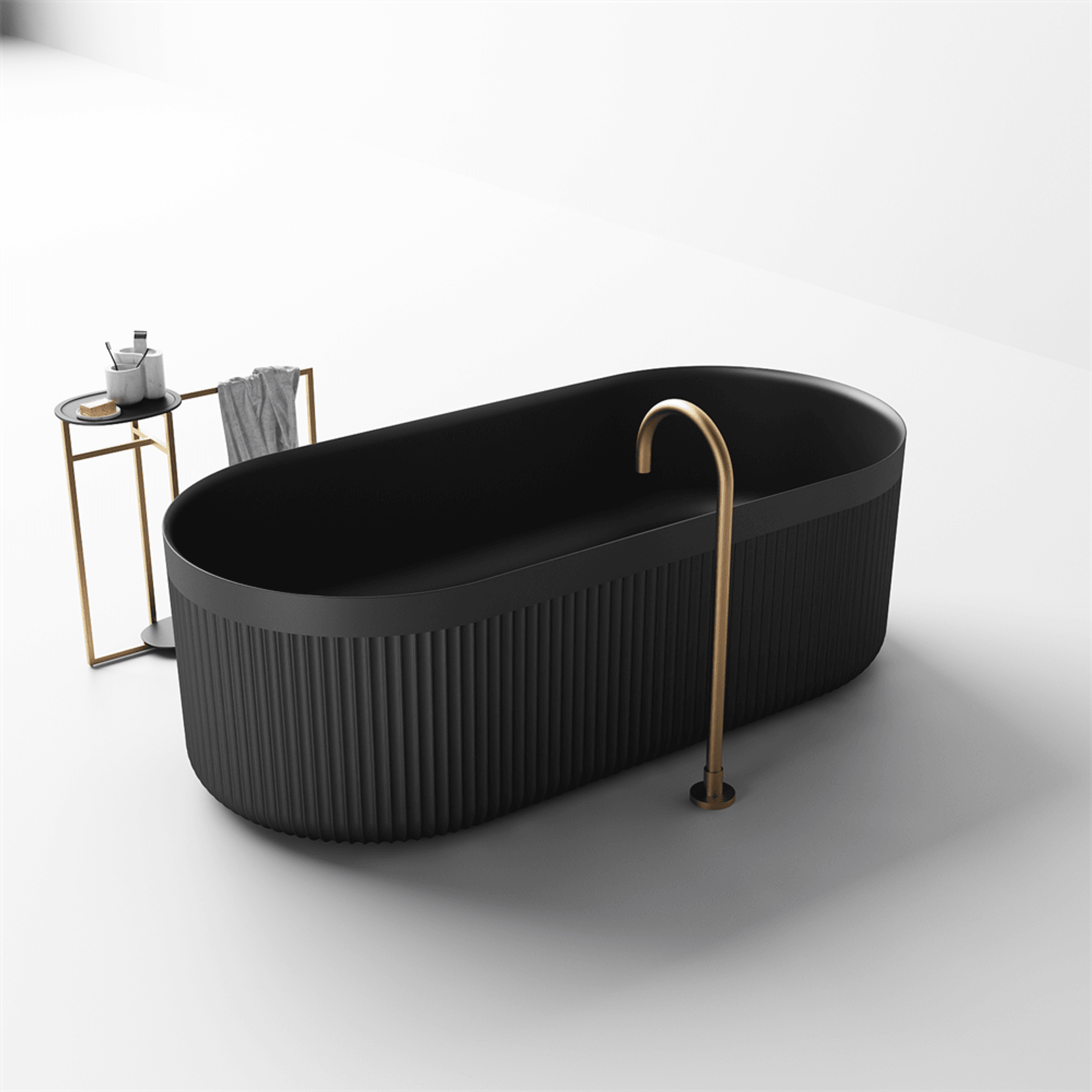 Venus Fluted Stone Bath 1700mm - ST86 | ArchiPro AU