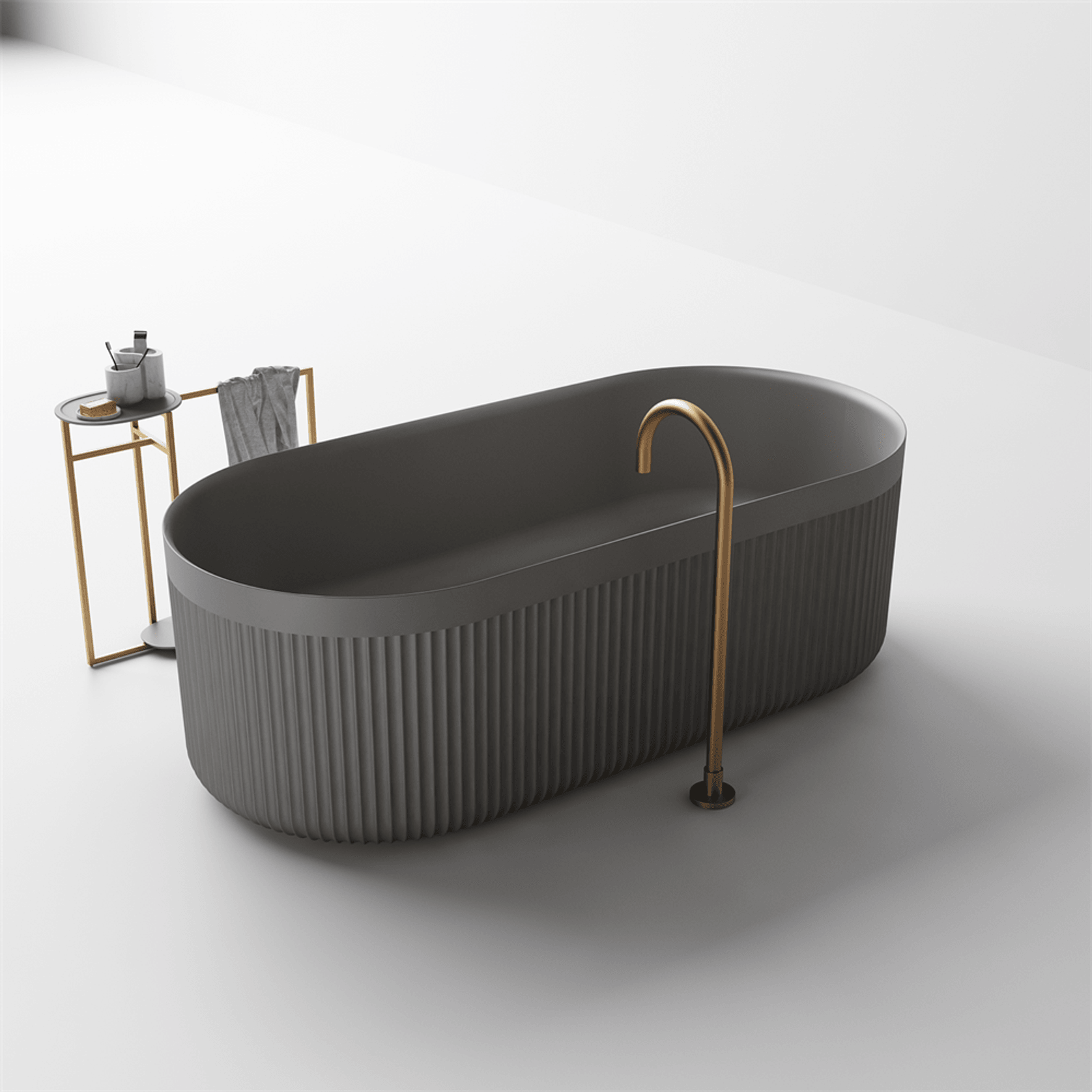 Venus Fluted Stone Bath 1700mm - ST86 | ArchiPro AU