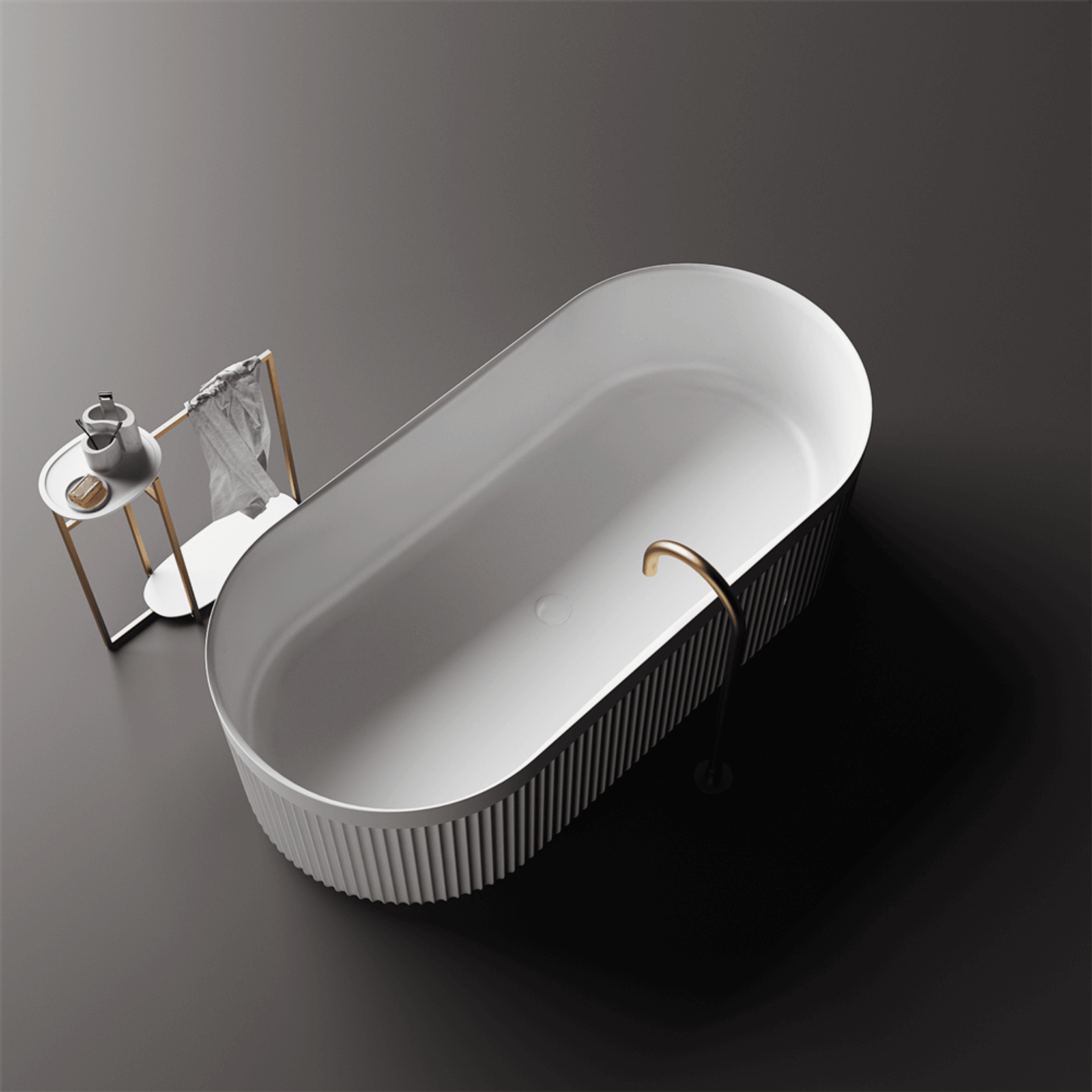 Venus Fluted Stone Bath 1700mm - ST86 | ArchiPro AU