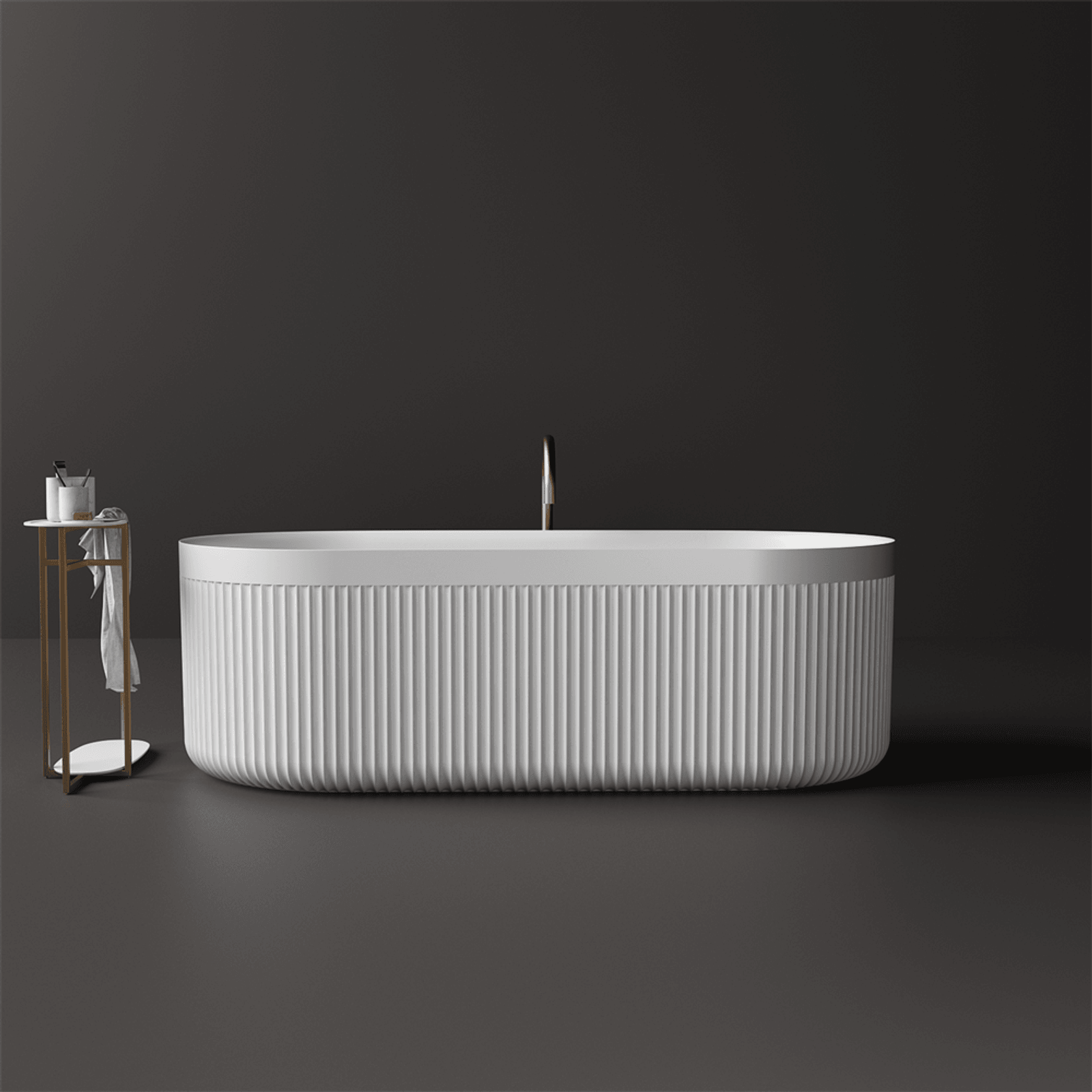 Venus Fluted Stone Bath 1700mm - ST86 | ArchiPro AU