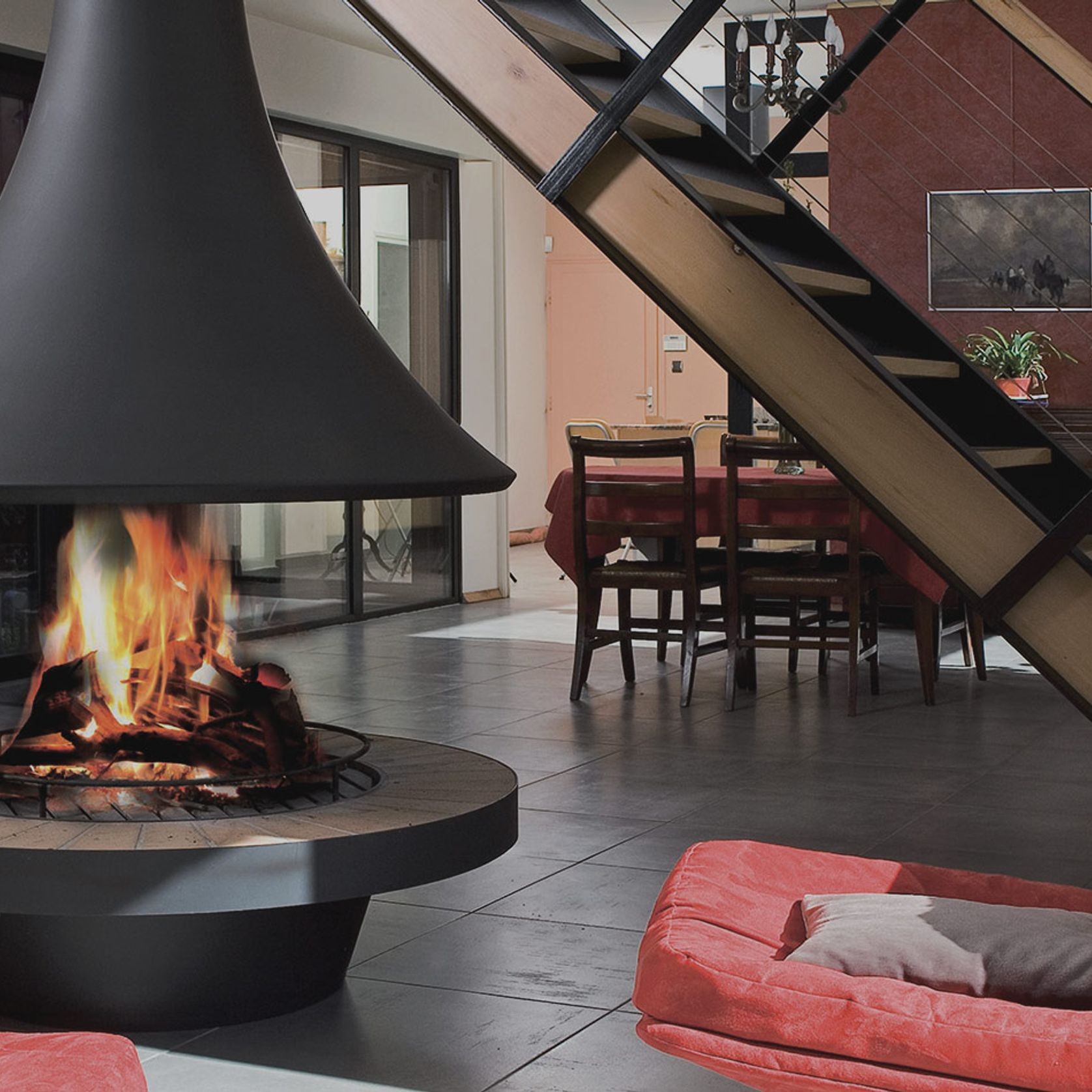 JC Bordelet Eva 992 - Suspended Wood Fireplace | ArchiPro AU