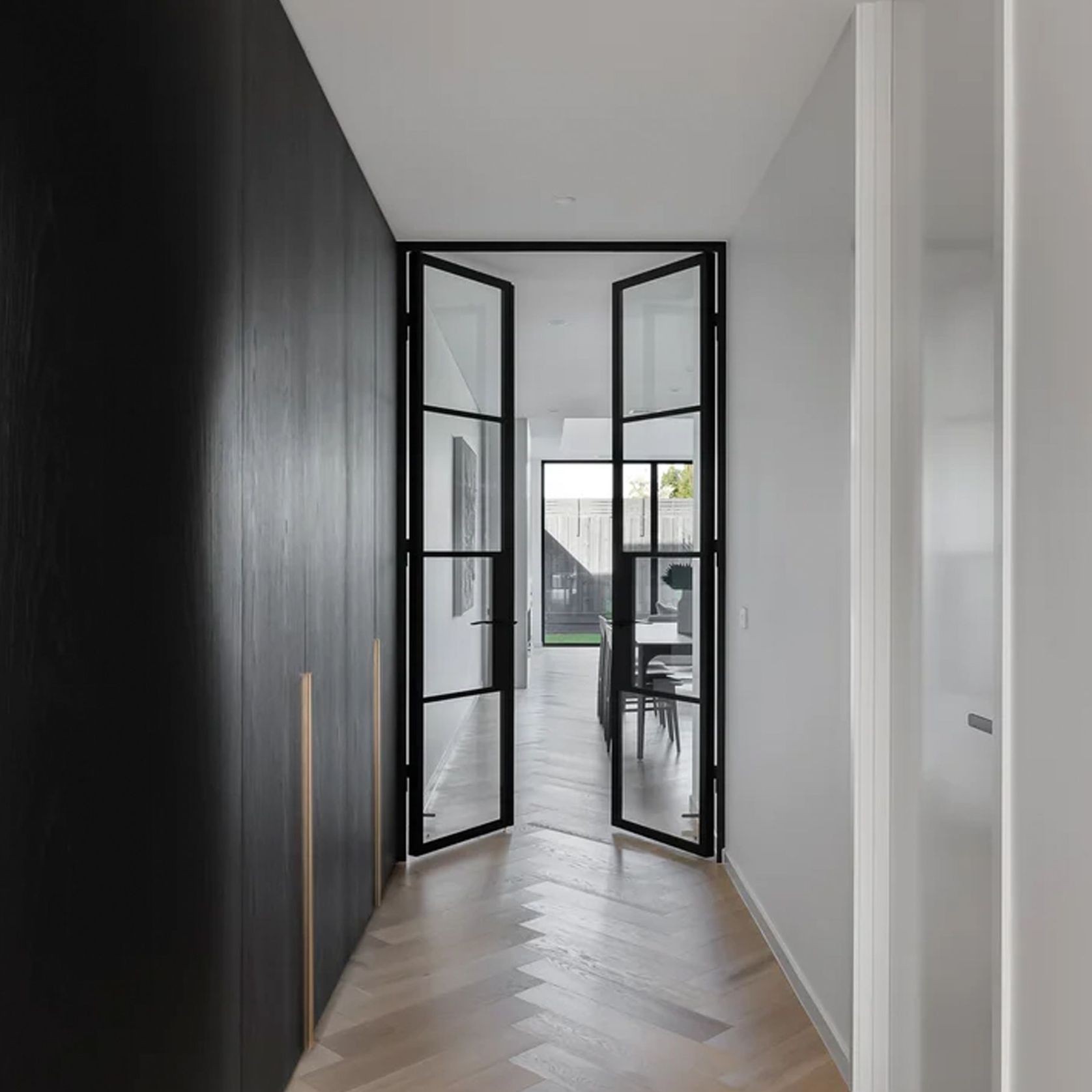 Steel Frame Glass Hinge Doors - Galvanised FPS50 | ArchiPro AU