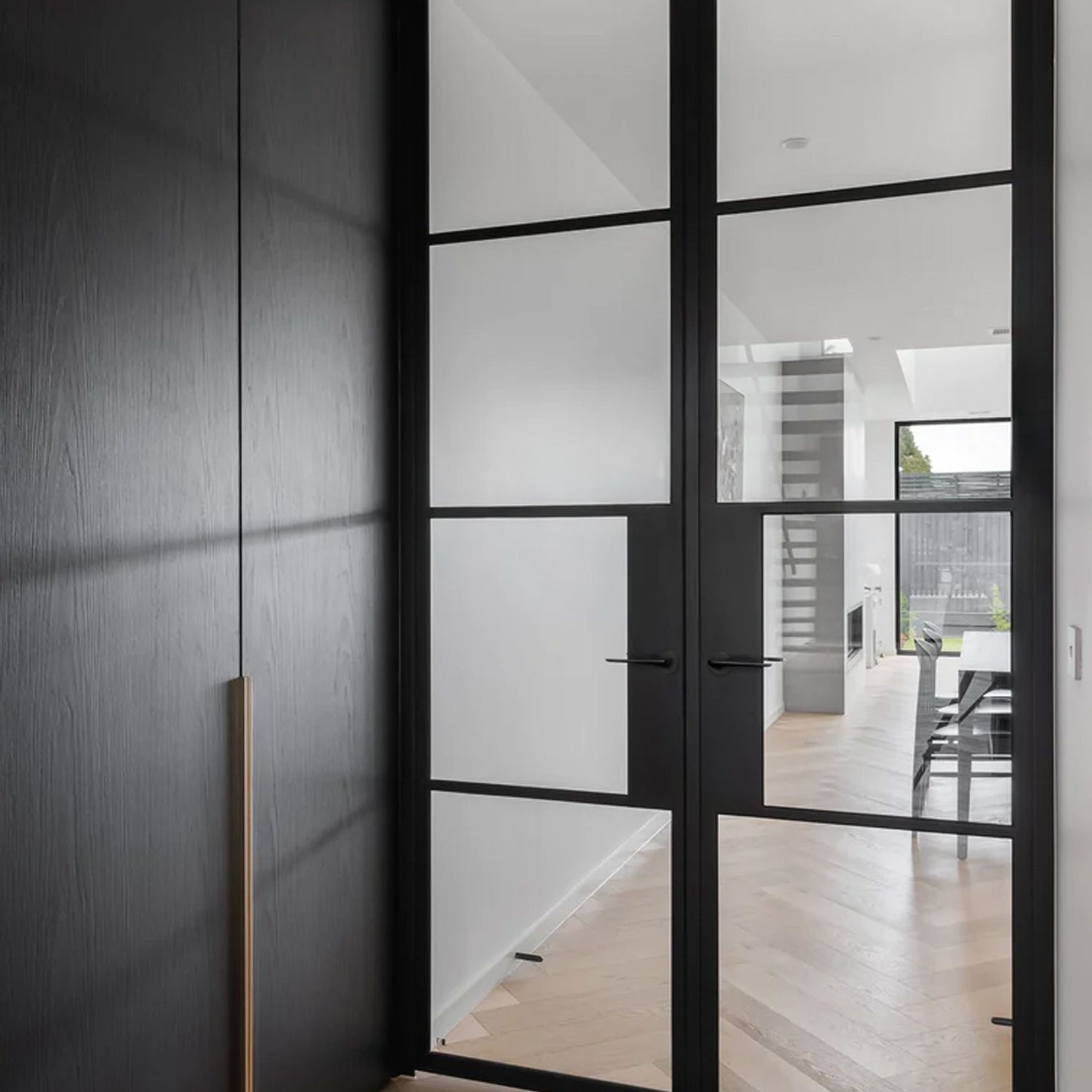 Steel Frame Glass Hinge Doors - Galvanised FPS50 | ArchiPro AU