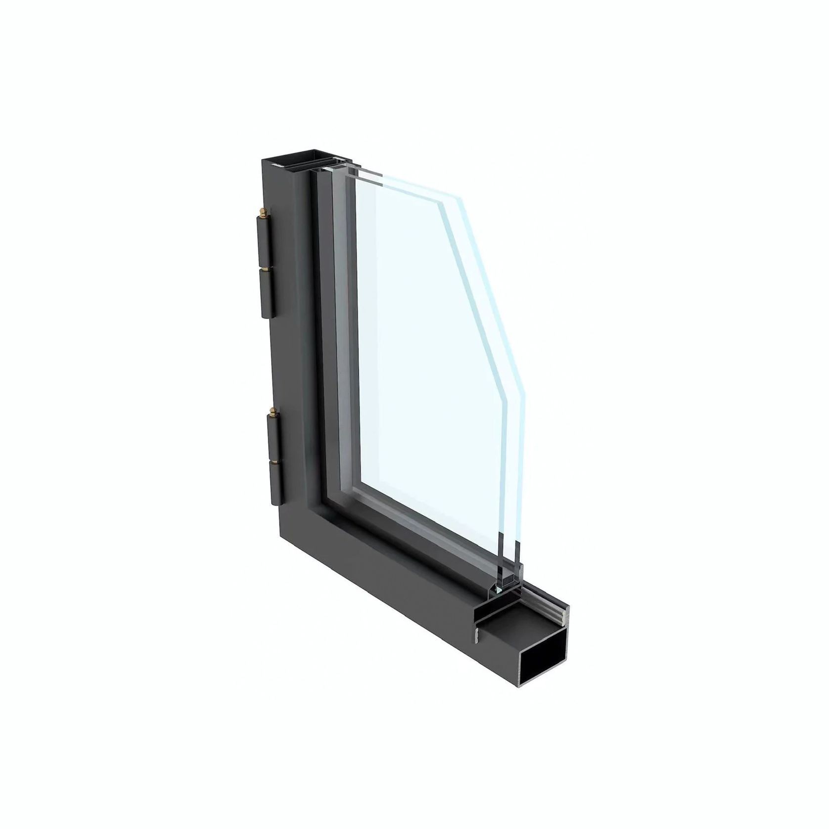 Steel Frame Glass Hinge Doors - Galvanised FPS50 | ArchiPro AU