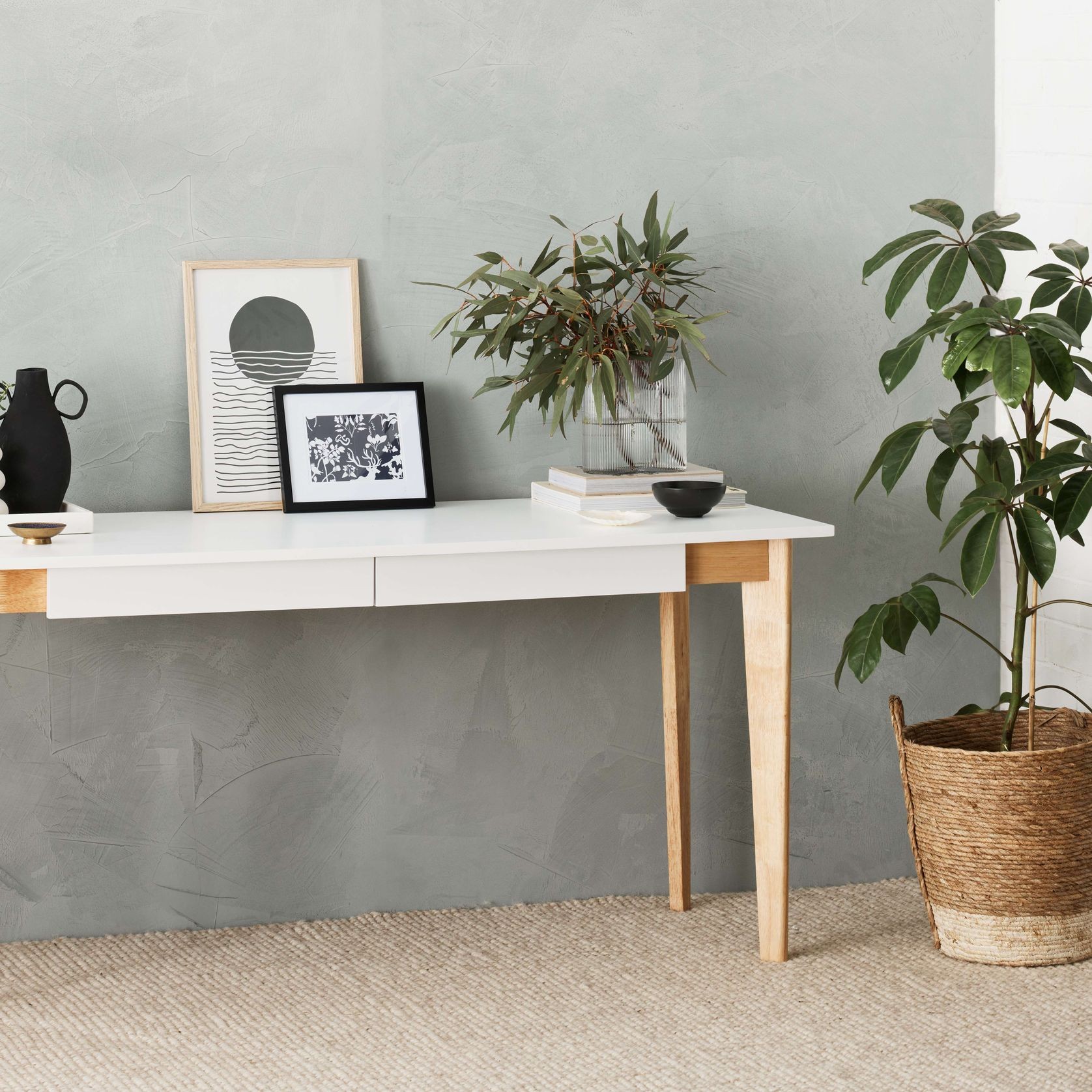 Byron Console Table | 2 Drawer | Natural Hardwood | ArchiPro AU
