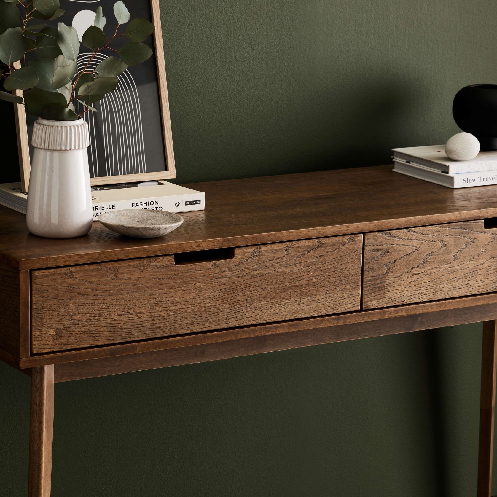 Paris Hardwood Console Table | 2 Drawer | Walnut | ArchiPro AU