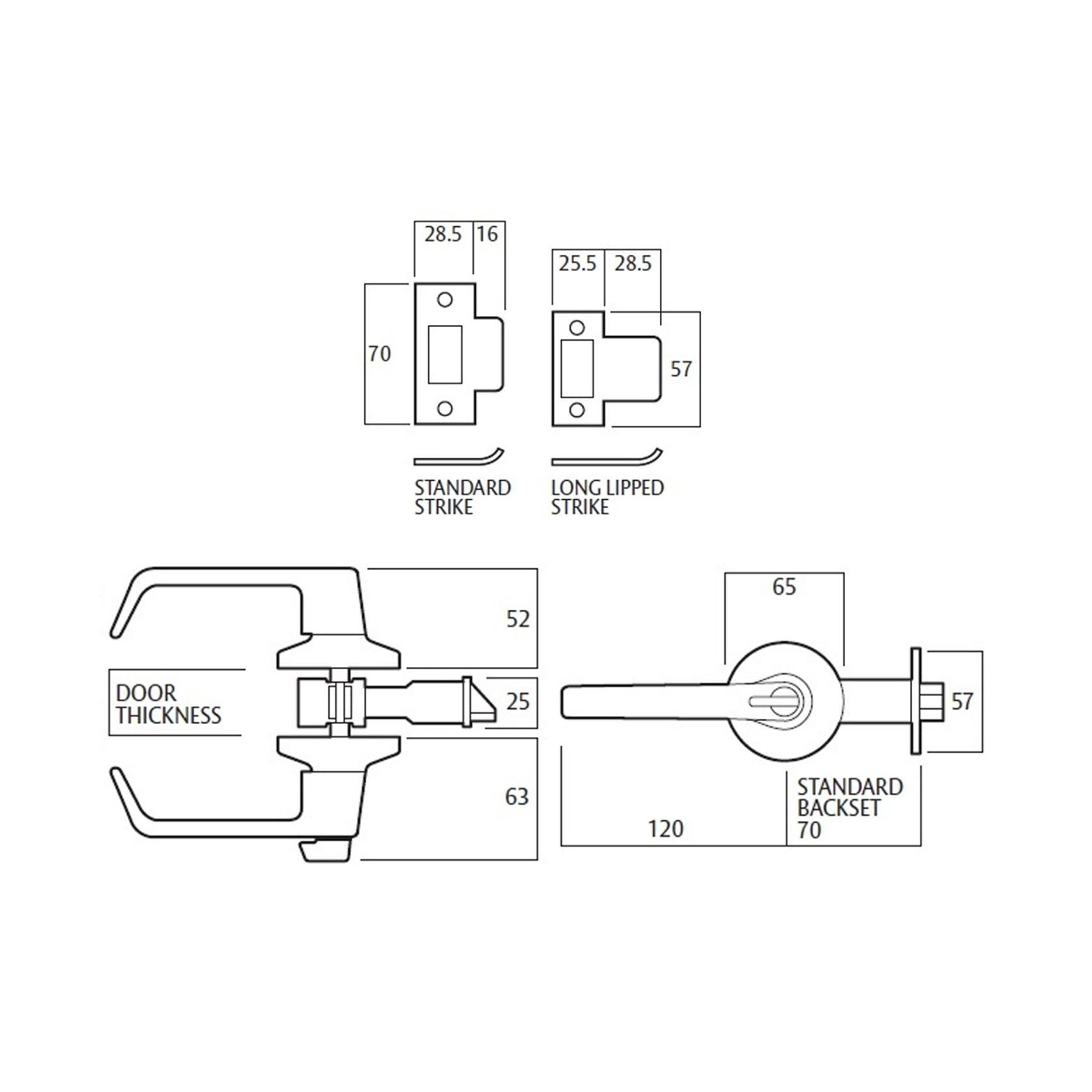 Lockwood Door Lever Privacy Set Commercial Grade Fire Rated Satin ...