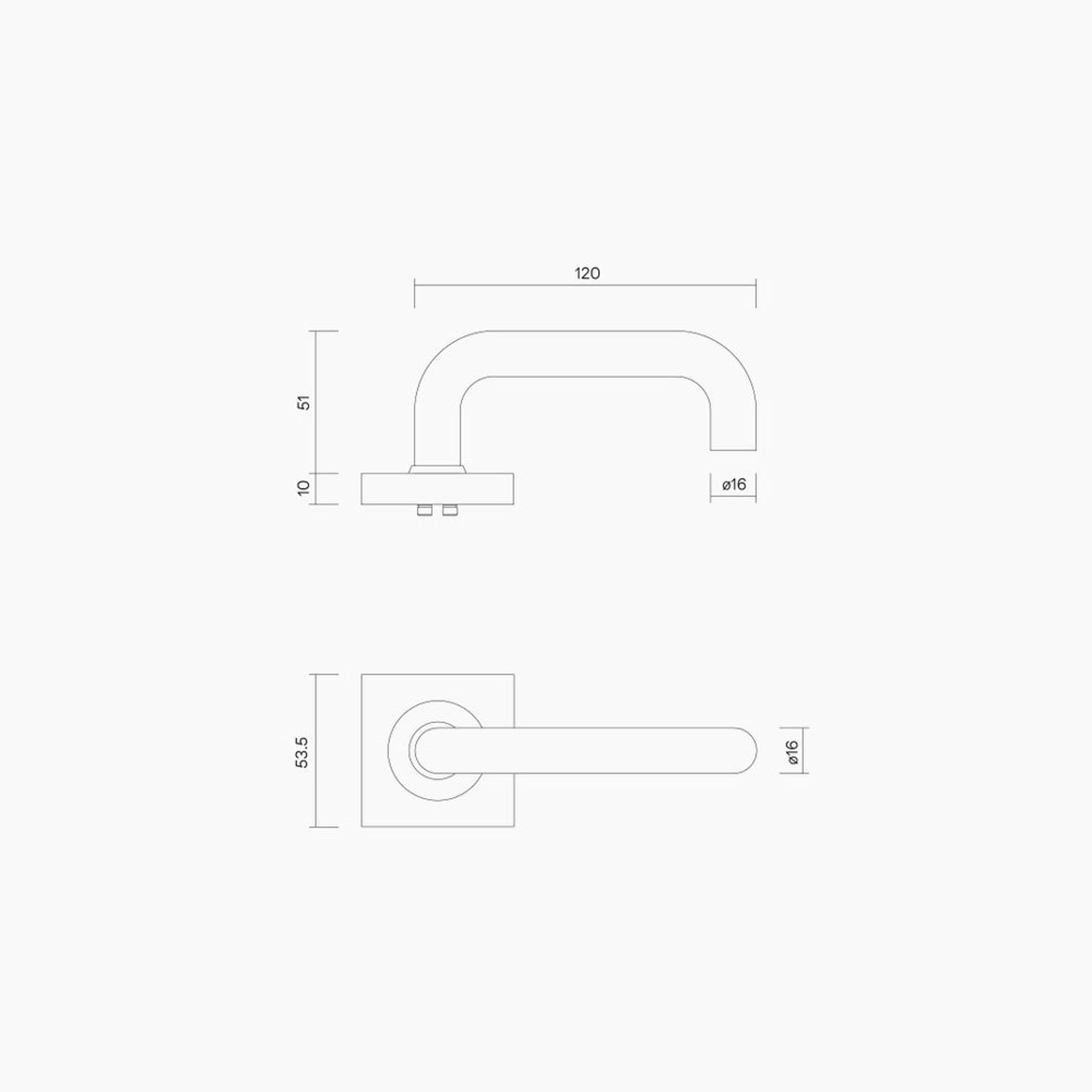Square Rose Leverset #10 DDA Compliant B1110MBLK | ArchiPro AU