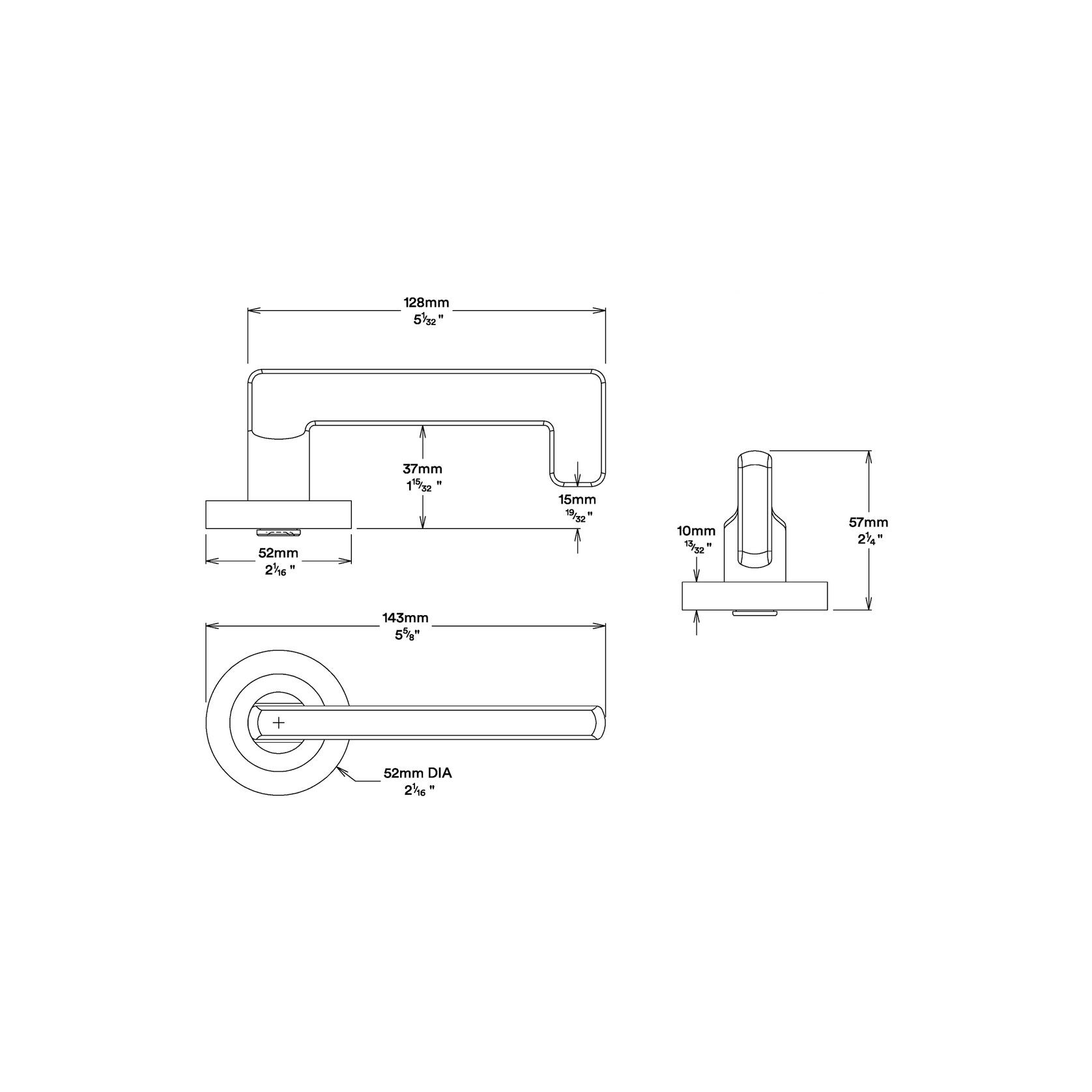 Iver Baltimore Return Door Lever Handle on Round Rose | ArchiPro AU